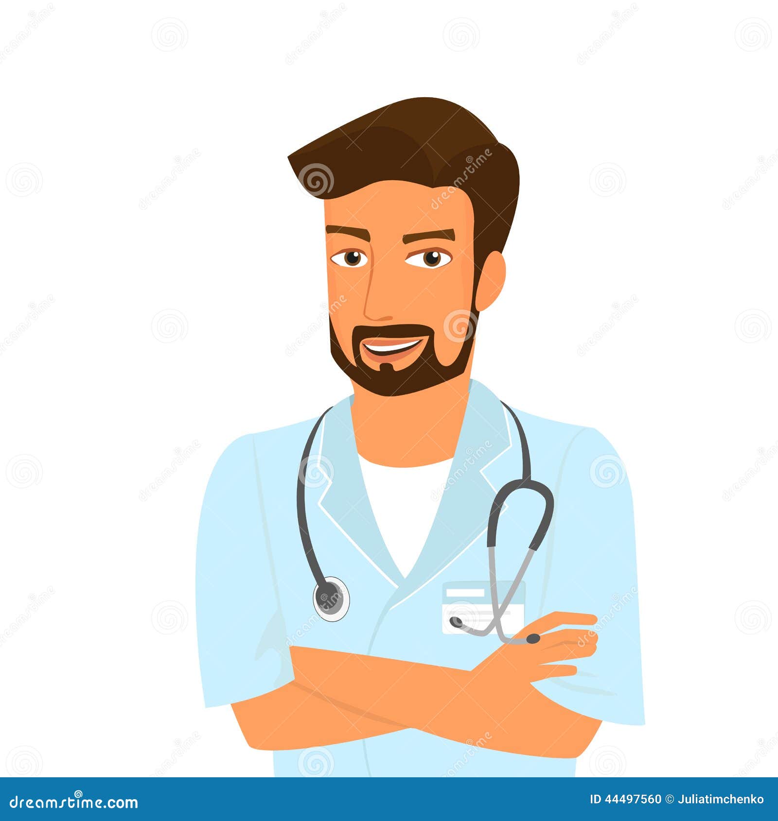 Smiling Male Doctor Isolated on White Stock Vector - Illustration of ...