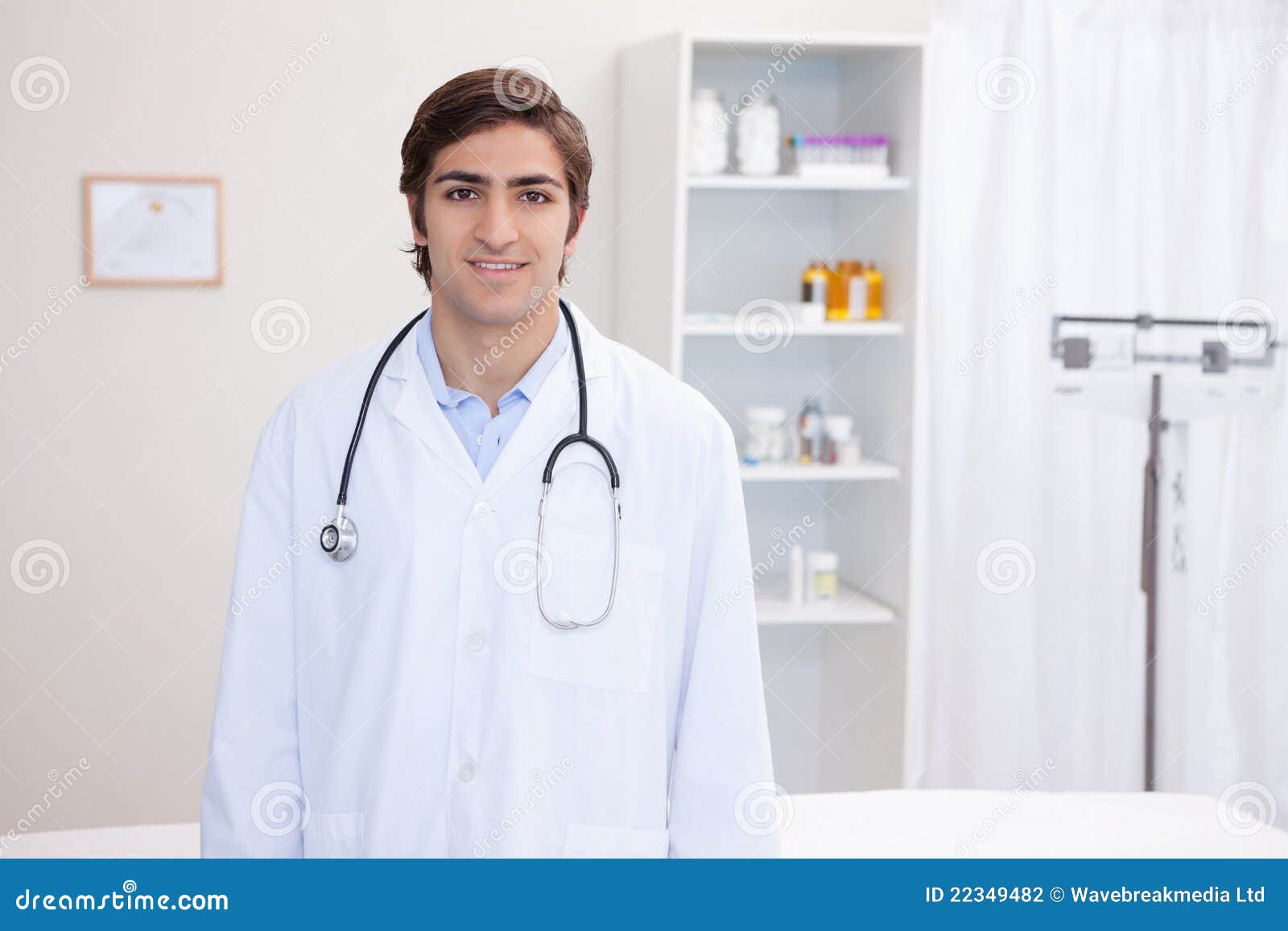 Smiling Male Doctor Standing Stock Photo - Image of disease ...