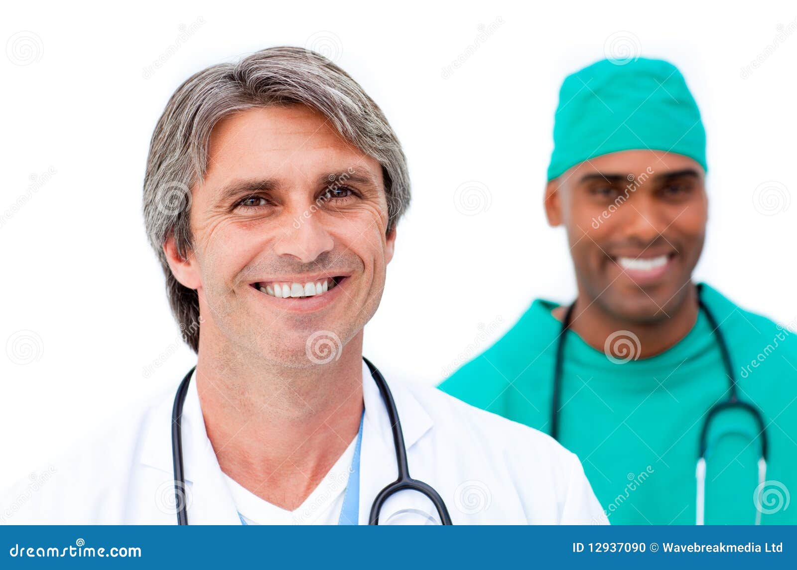 Smiling Male Doctors Standing in a Line Stock Photo - Image of ...