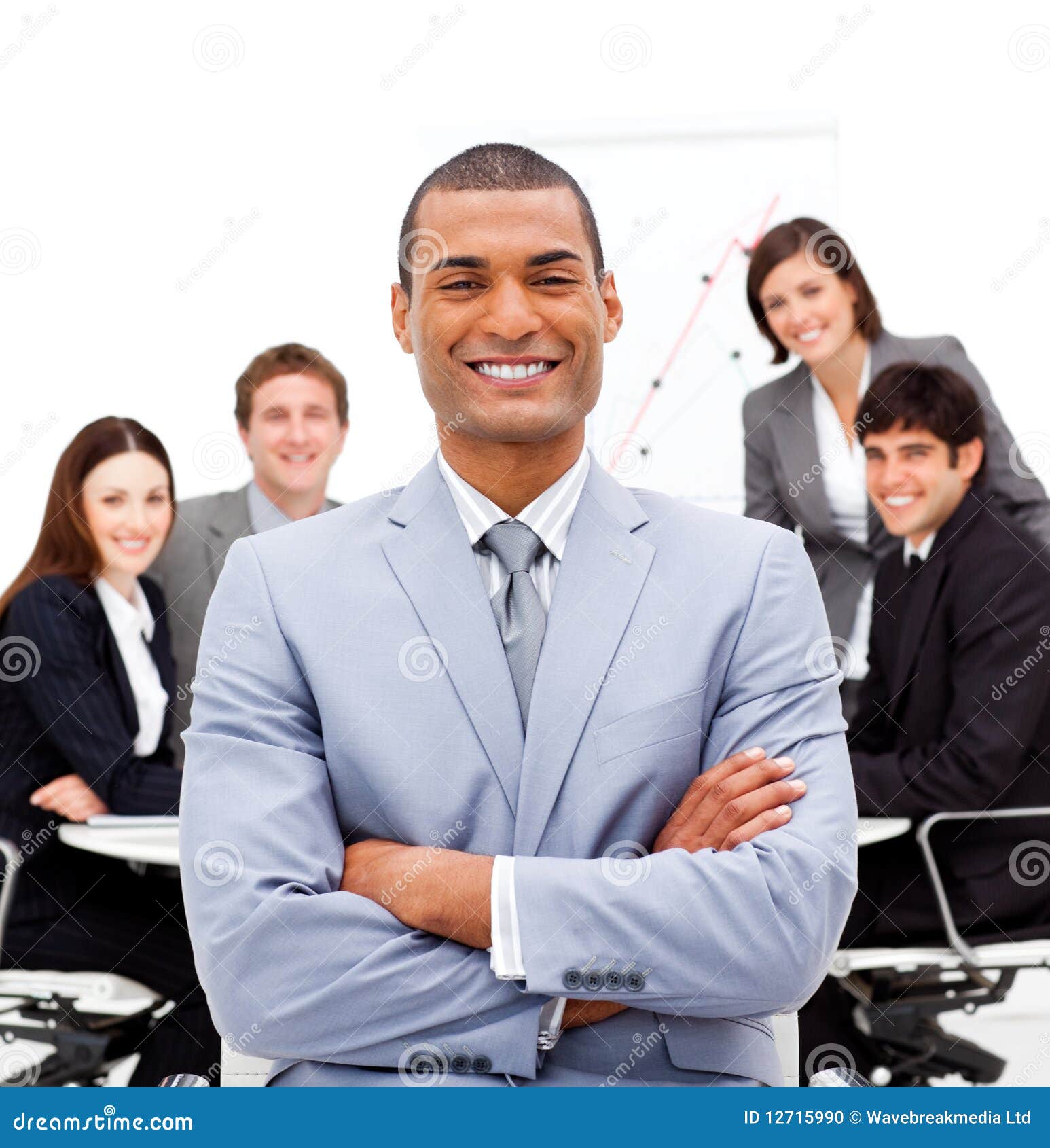 Smiling Male Executive with Folded Arms Stock Photo - Image of male ...