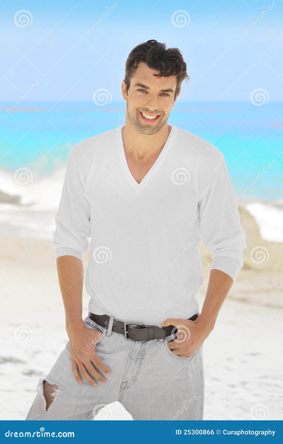 Smiling male model stock photo. Image of ocean, looking - 25300866