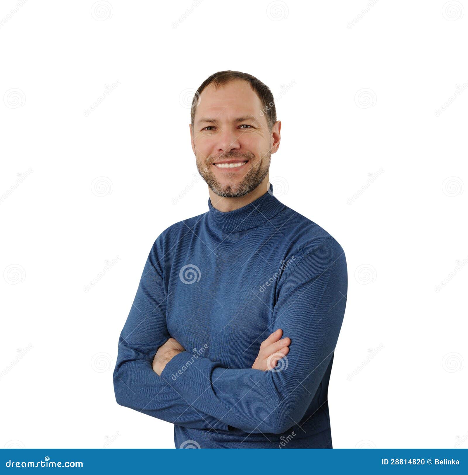 Smiling man in blue stock photo. Image of manager, business - 28814820