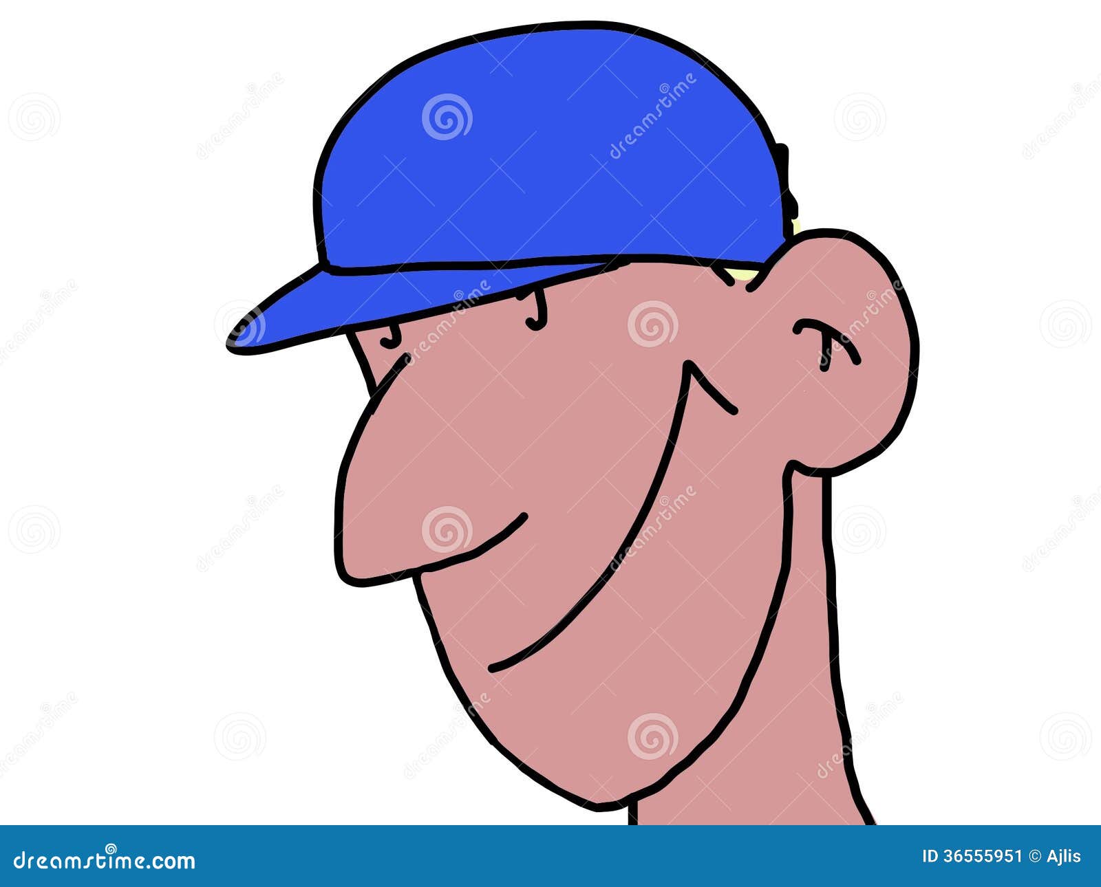 Smiling man in blue hat stock illustration. Illustration of blue - 36555951
