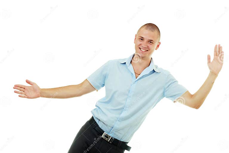 Smiling man bragging stock image. Image of enormous, size - 25905677