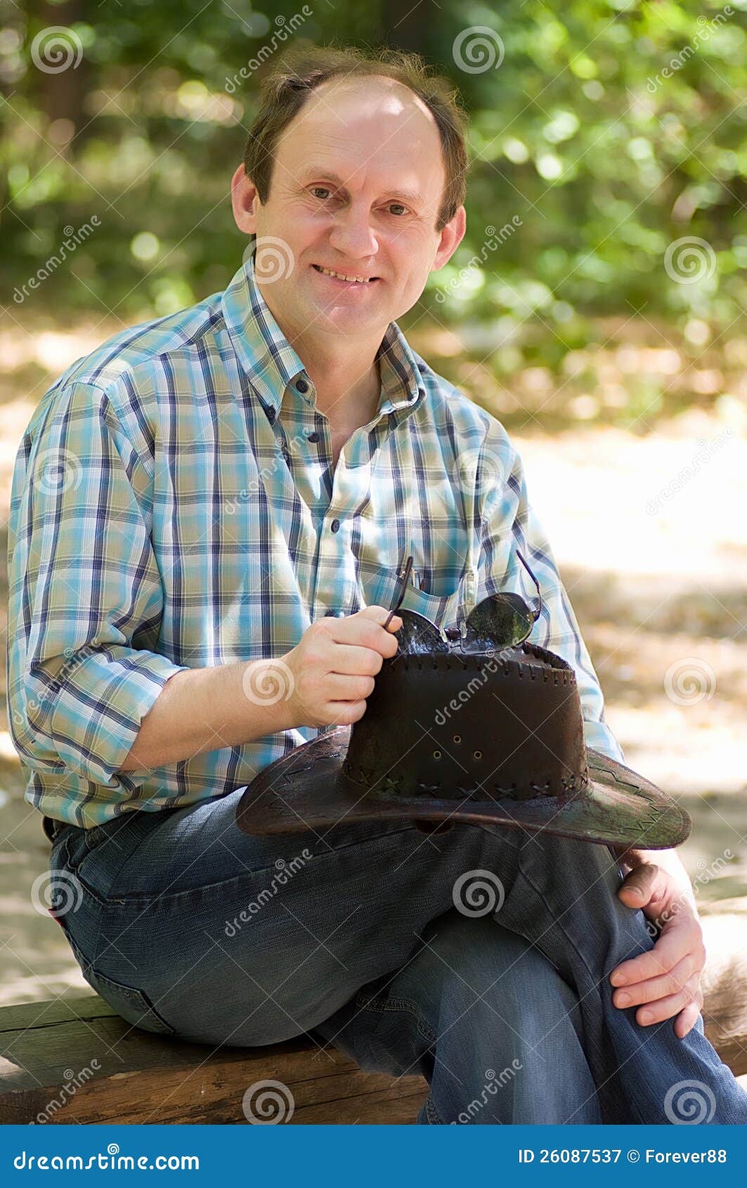 Smiling Man with with Cowboy Hat Stock Image - Image of model, glamour ...