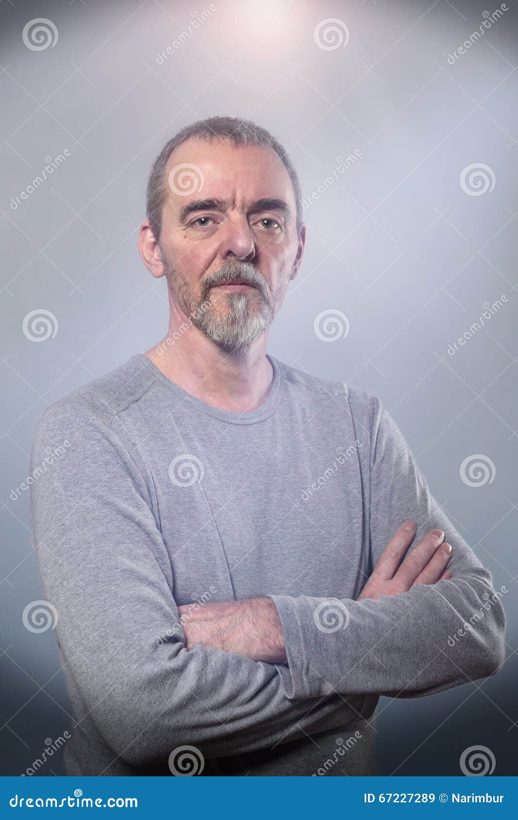 Smiling Man with Crossed Arms Stock Image - Image of portrait, wise ...