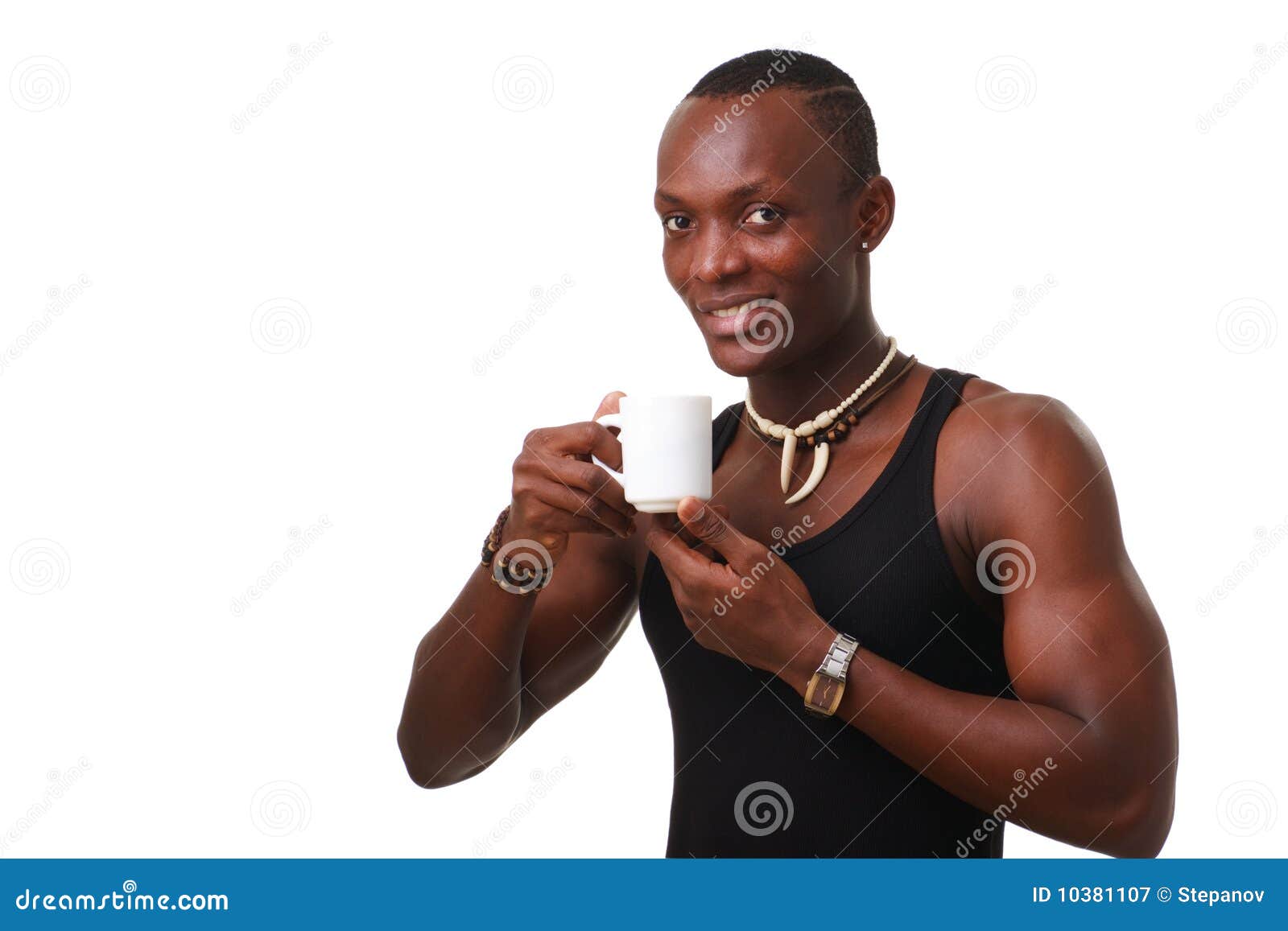 Smiling man with cup stock image. Image of youth, attractive - 10381107