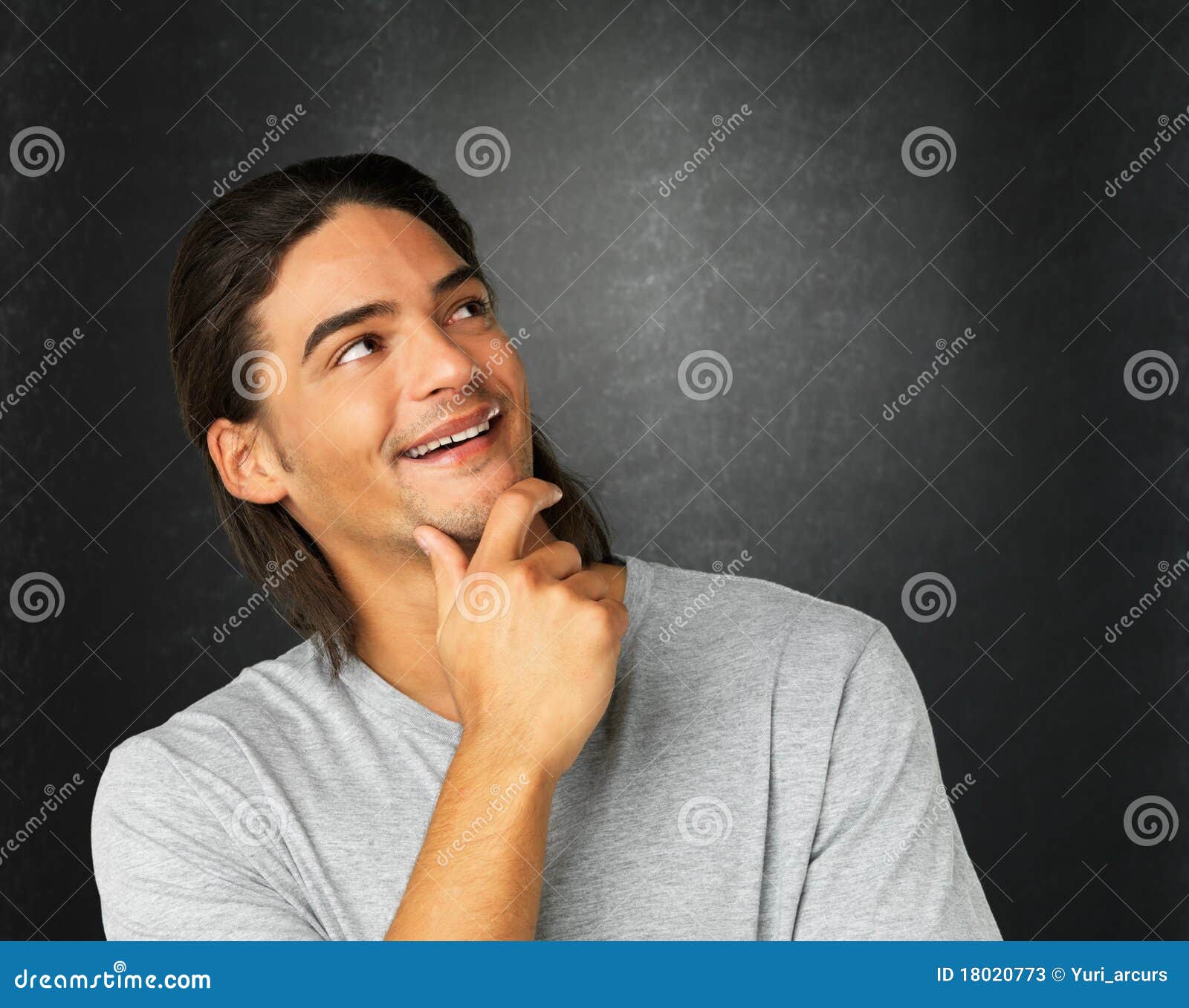 Smiling man daydreaming stock image. Image of dreaming - 18020773