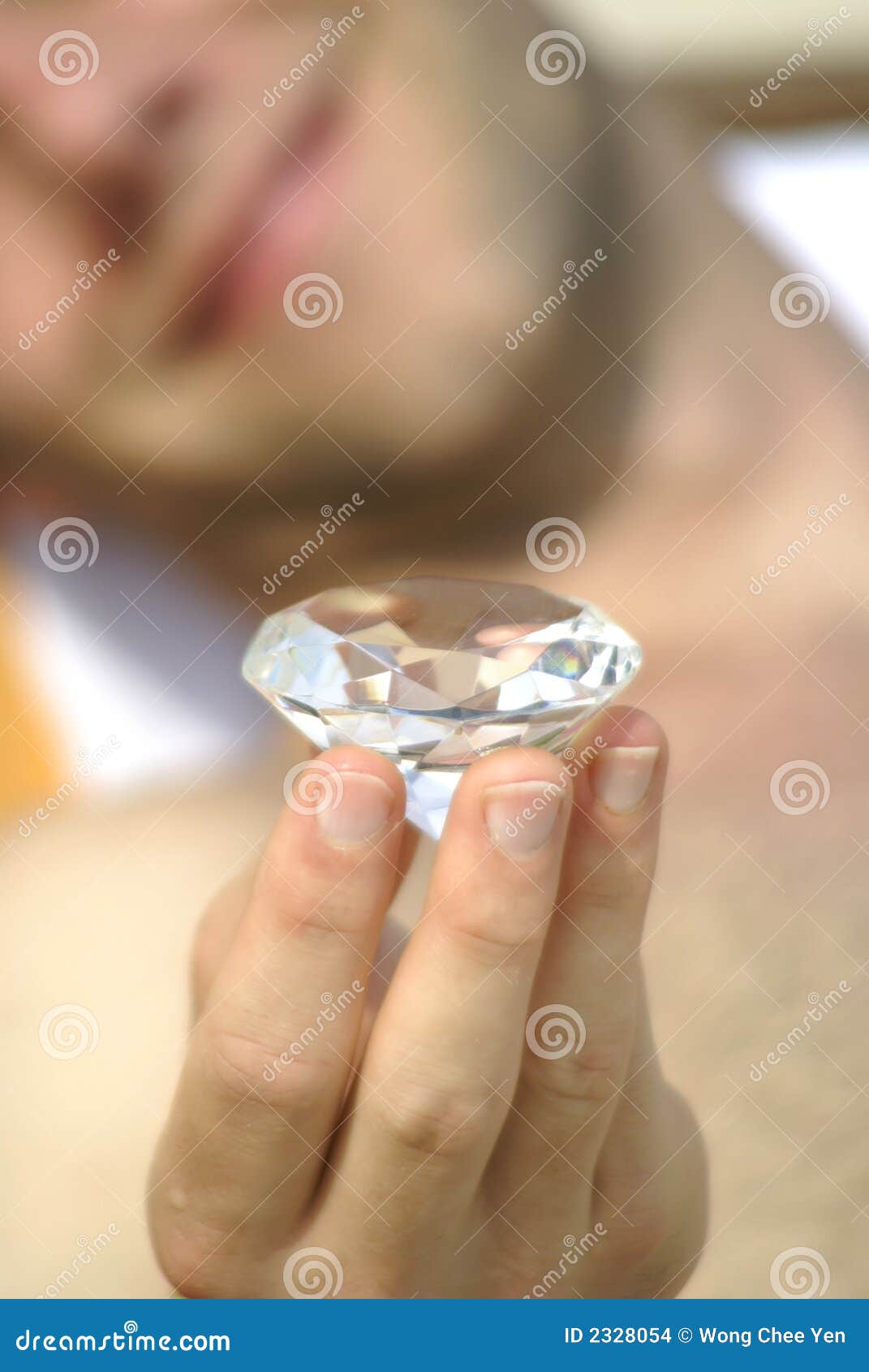 Smiling man with diamond stock photo. Image of vacation - 2328054