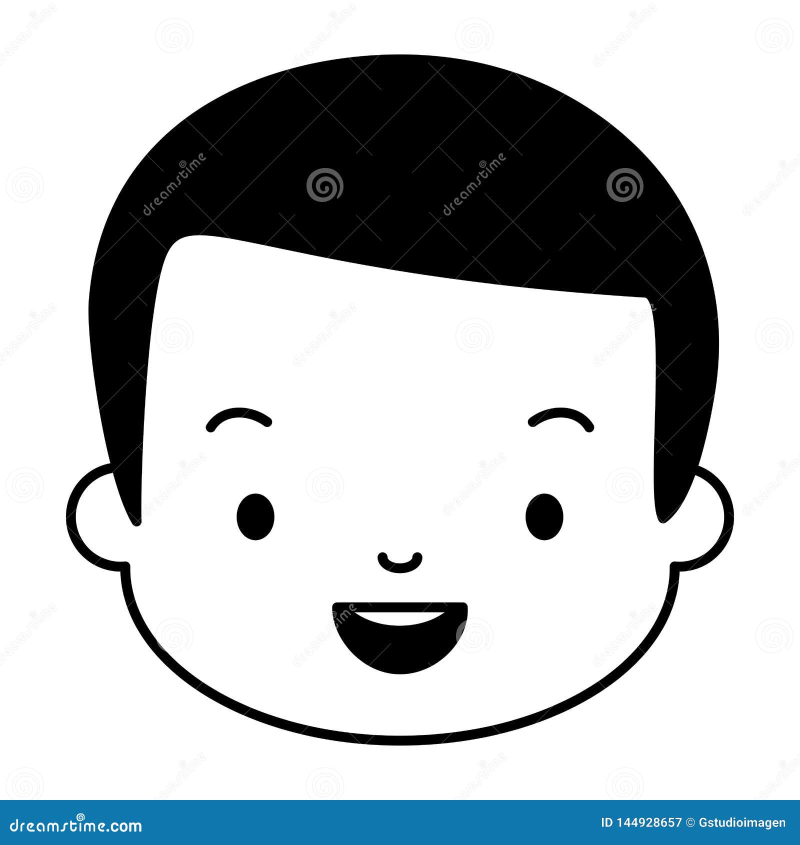 Smiling man face stock vector. Illustration of isolated - 144928657