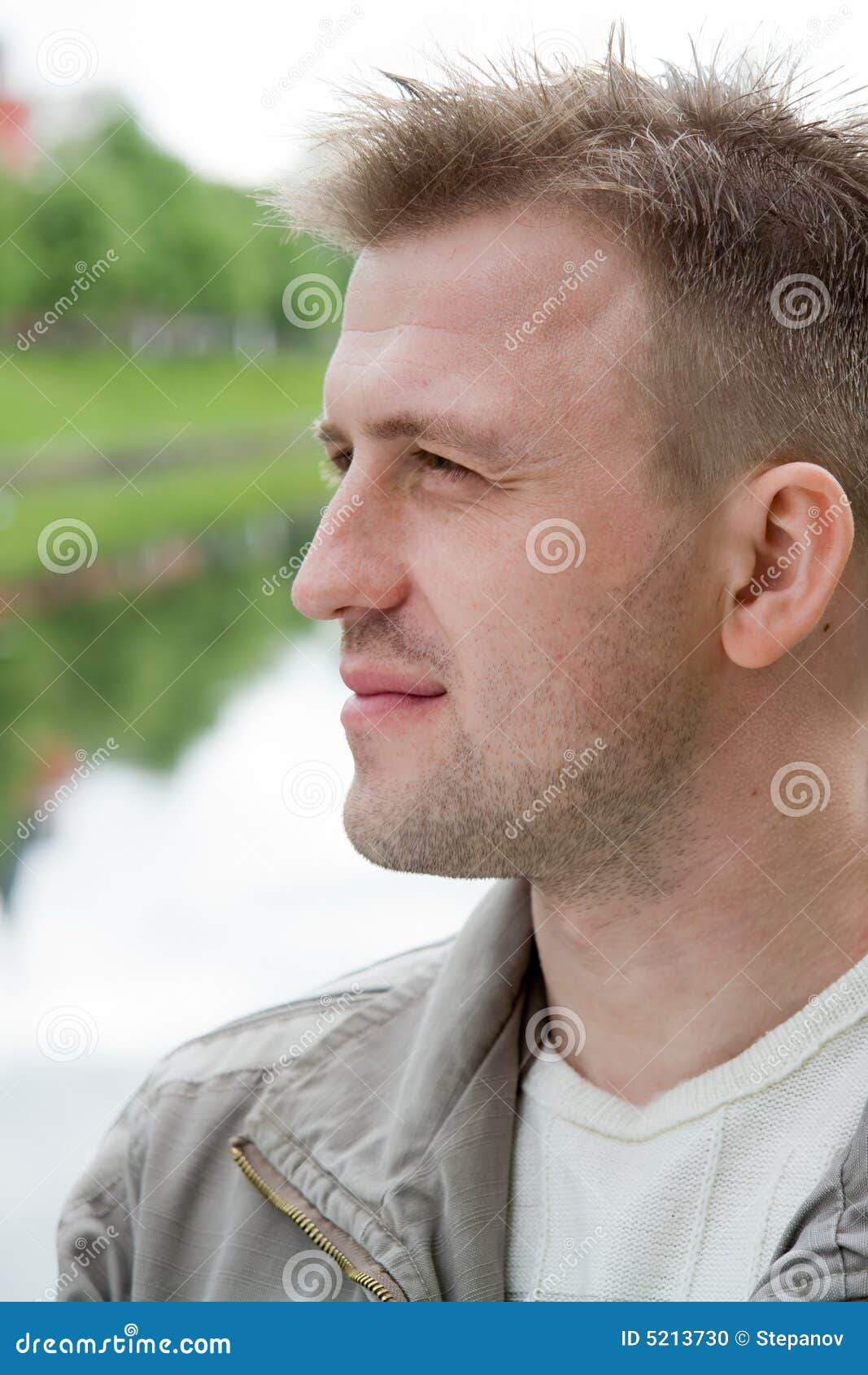 Smiling man half face stock photo. Image of smiling, portrait - 5213730