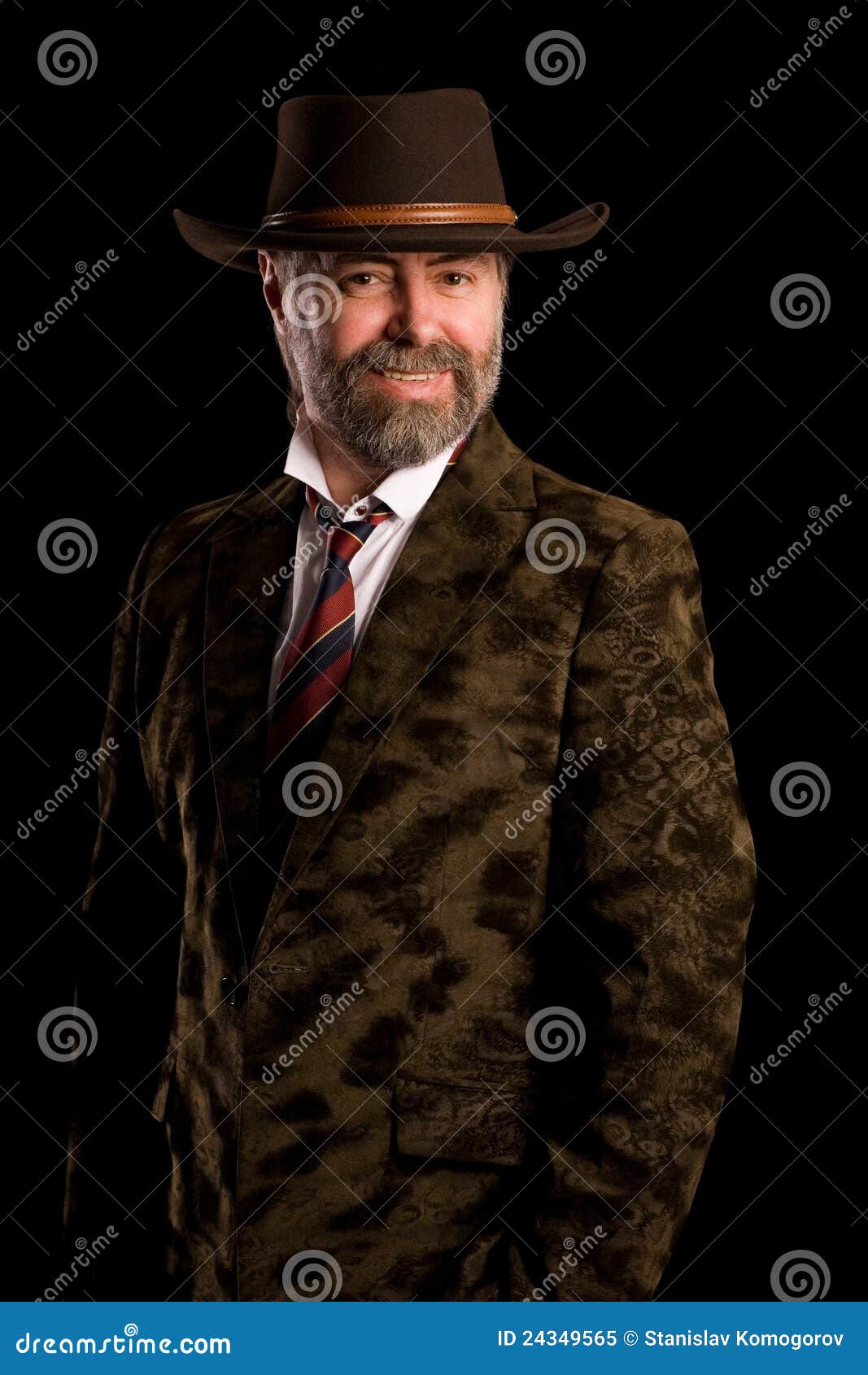 Smiling man in hat stock image. Image of european, fancy - 24349565