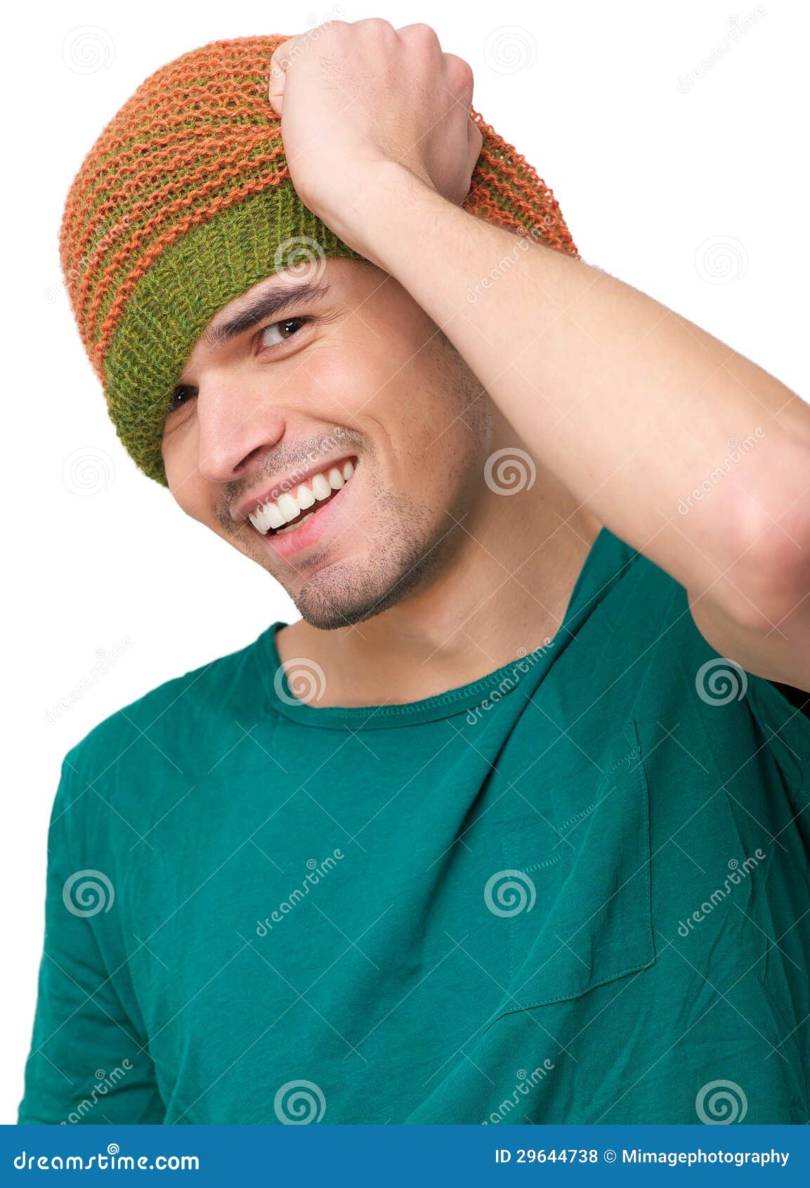 Smiling Man with Hat stock photo. Image of adult, expression - 29644738