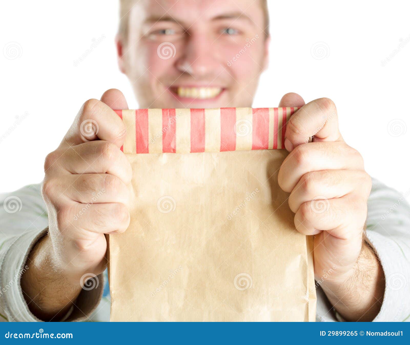 Man holding paper bag stock image. Image of packed, lunch - 29899265
