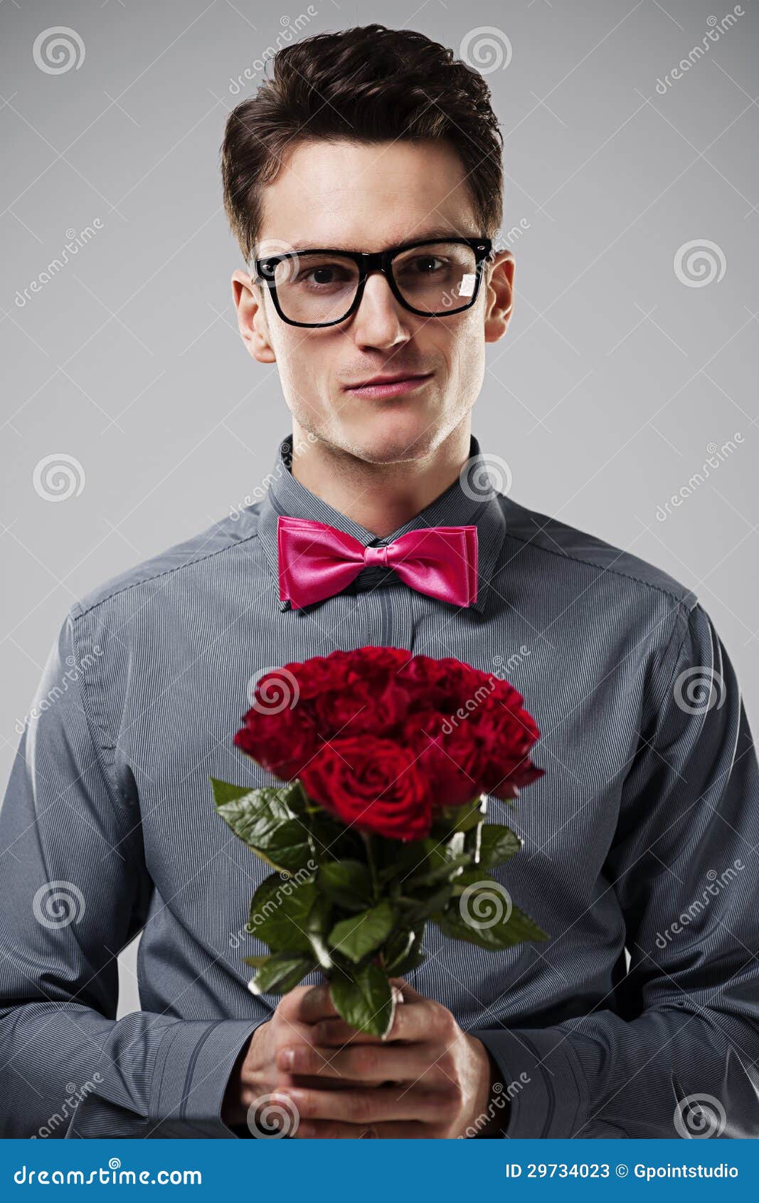 Man with flowers stock image. Image of flower, date, giving - 29734023