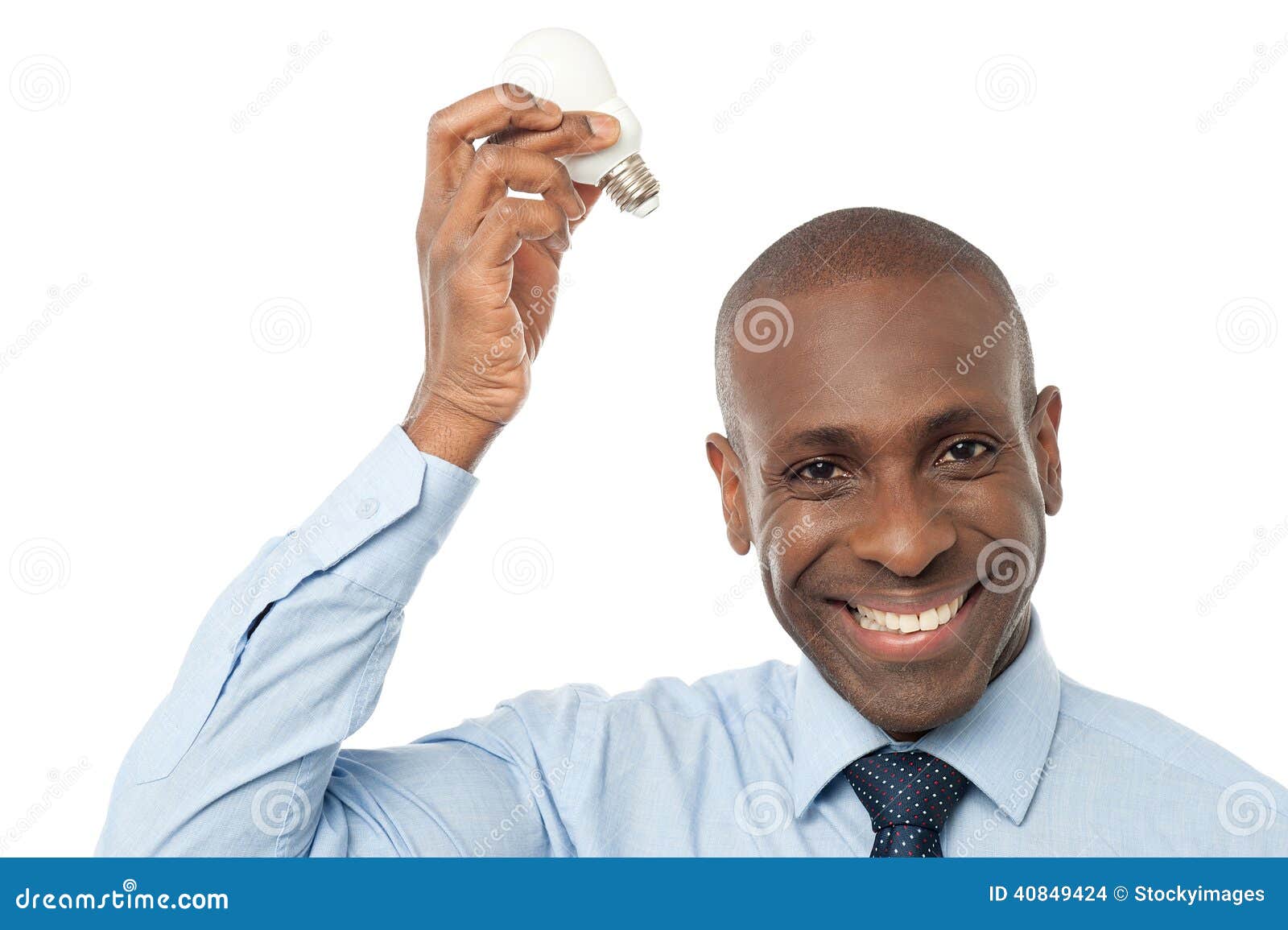 Smiling Man with Lamp, Idea Concept Stock Photo - Image of concept ...