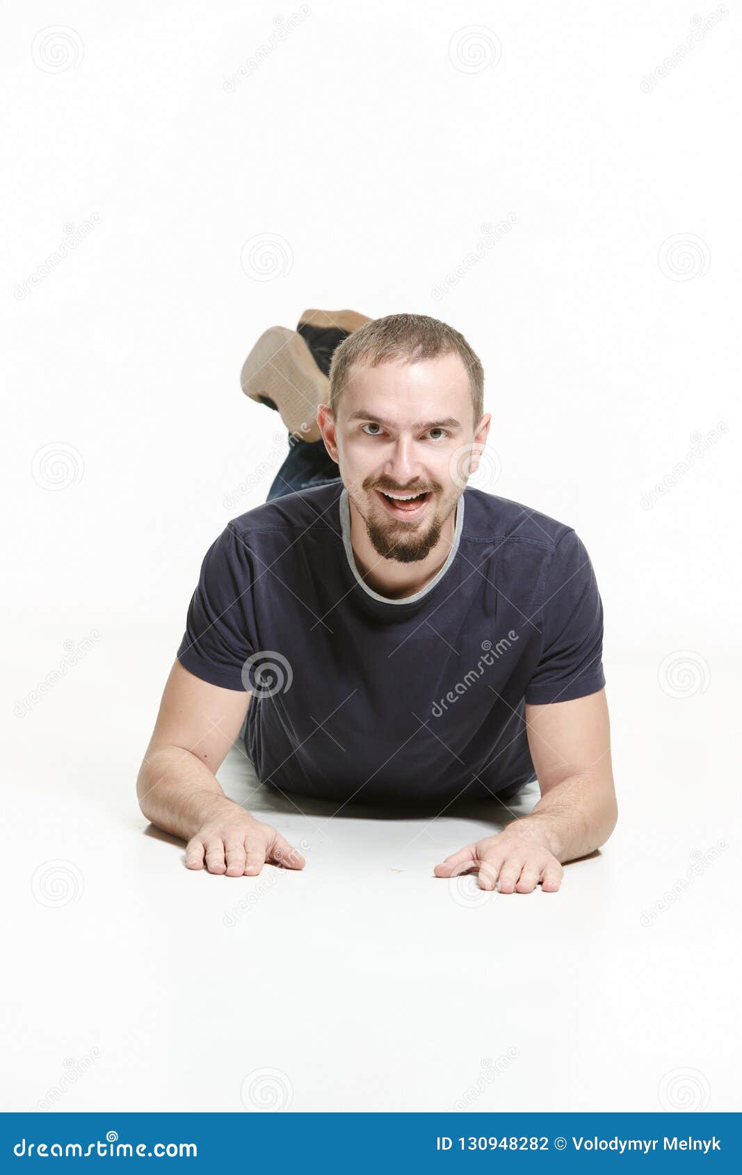 Man lying on floor stock photo. Image of caucasian, fresh - 130948282