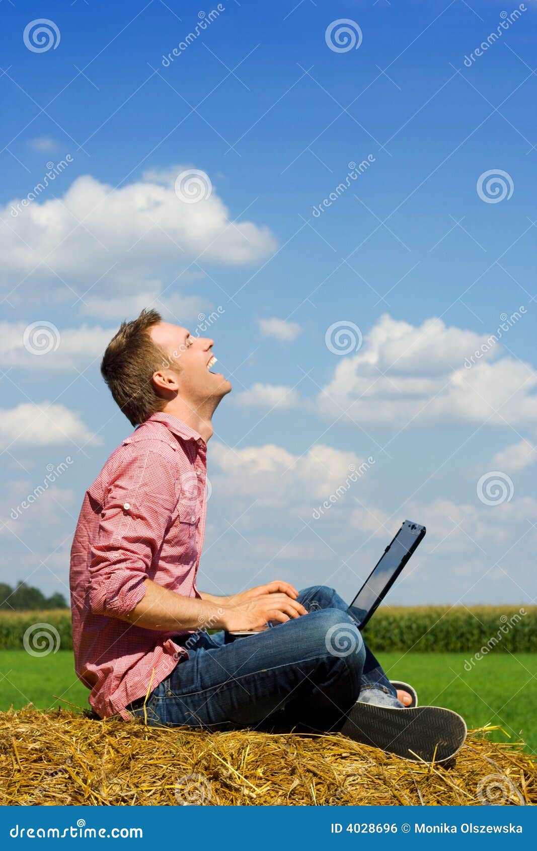 Smiling Man Over Country View Stock Photo - Image of male, smiling: 4028696