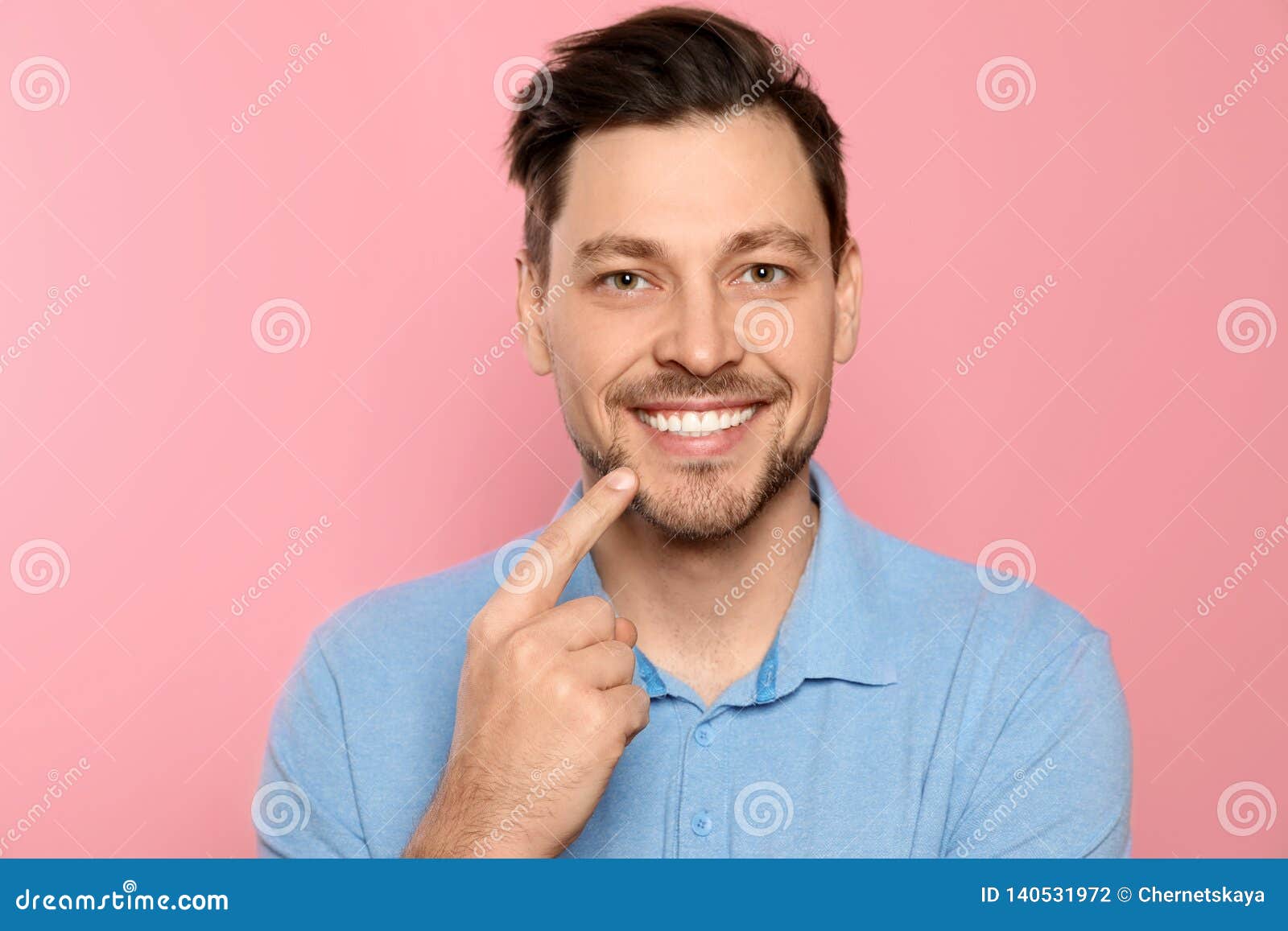 Smiling Man with Perfect Teeth Stock Photo - Image of dentist, clean ...