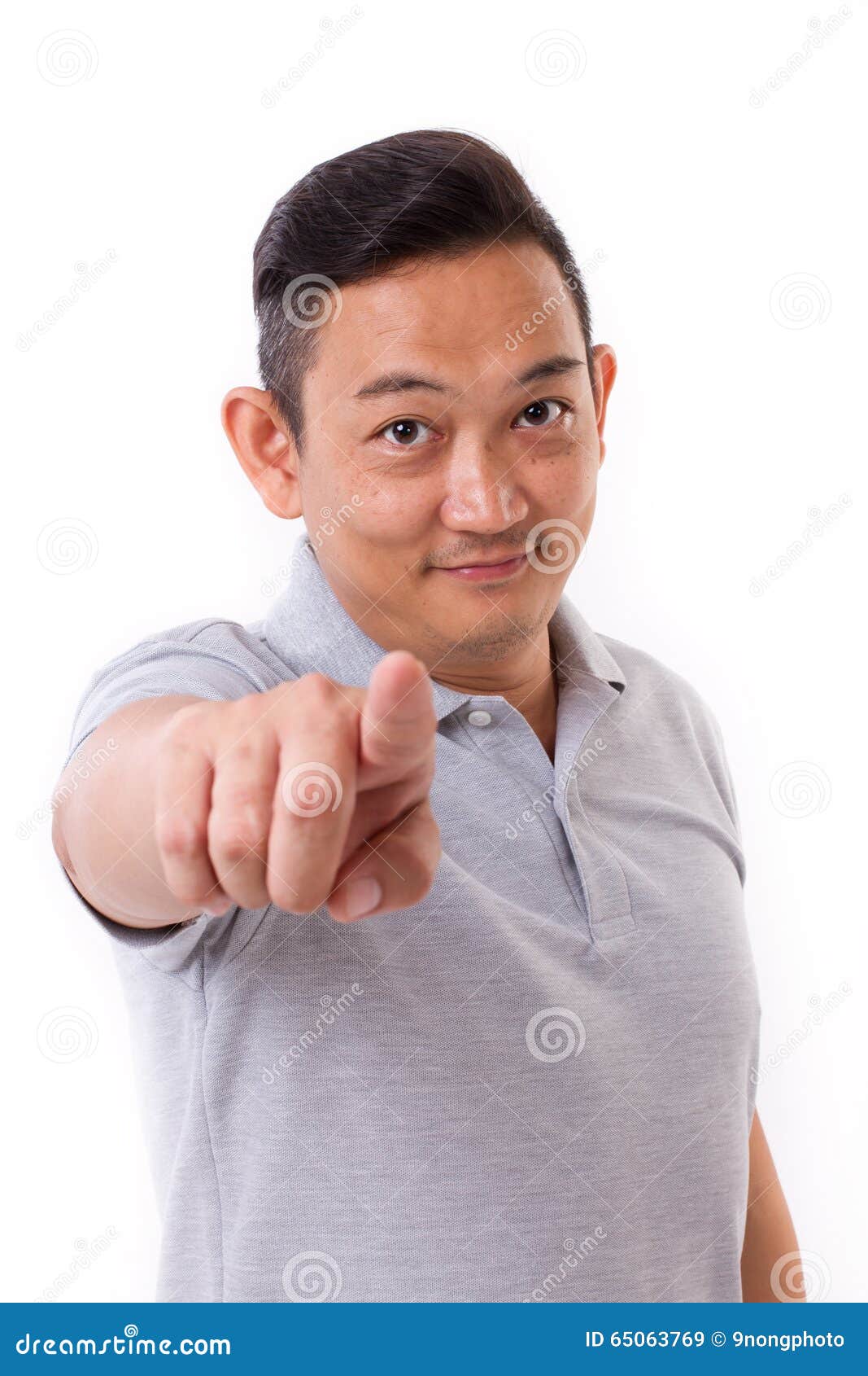Smiling Man Point His Finger Stock Image - Image of exited, handsome ...
