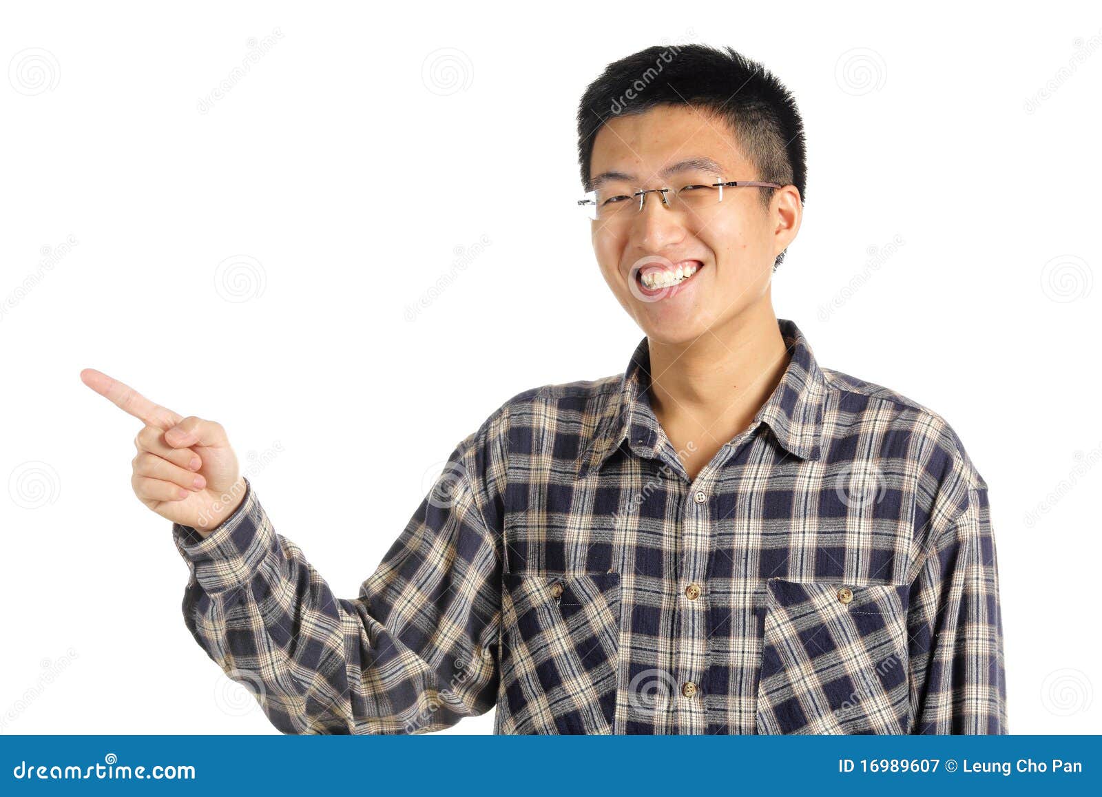 Smiling man pointing stock image. Image of chinese, gesturing - 16989607