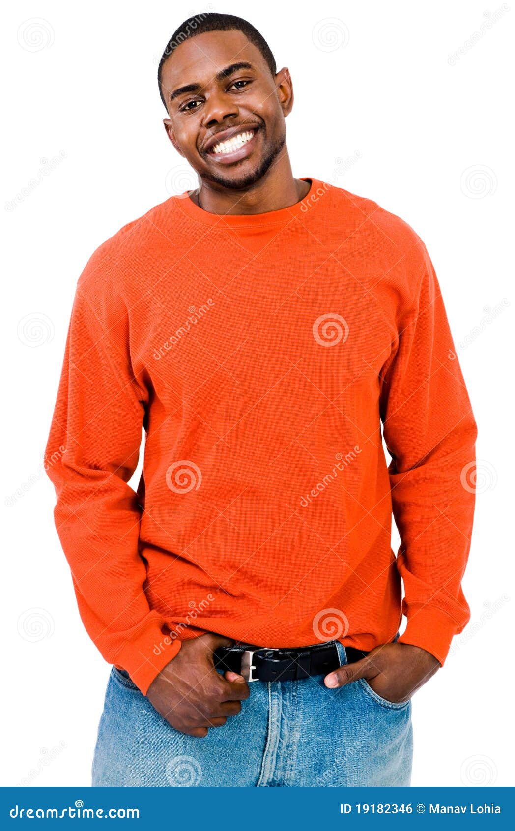 Smiling man posing stock photo. Image of african, style - 19182346