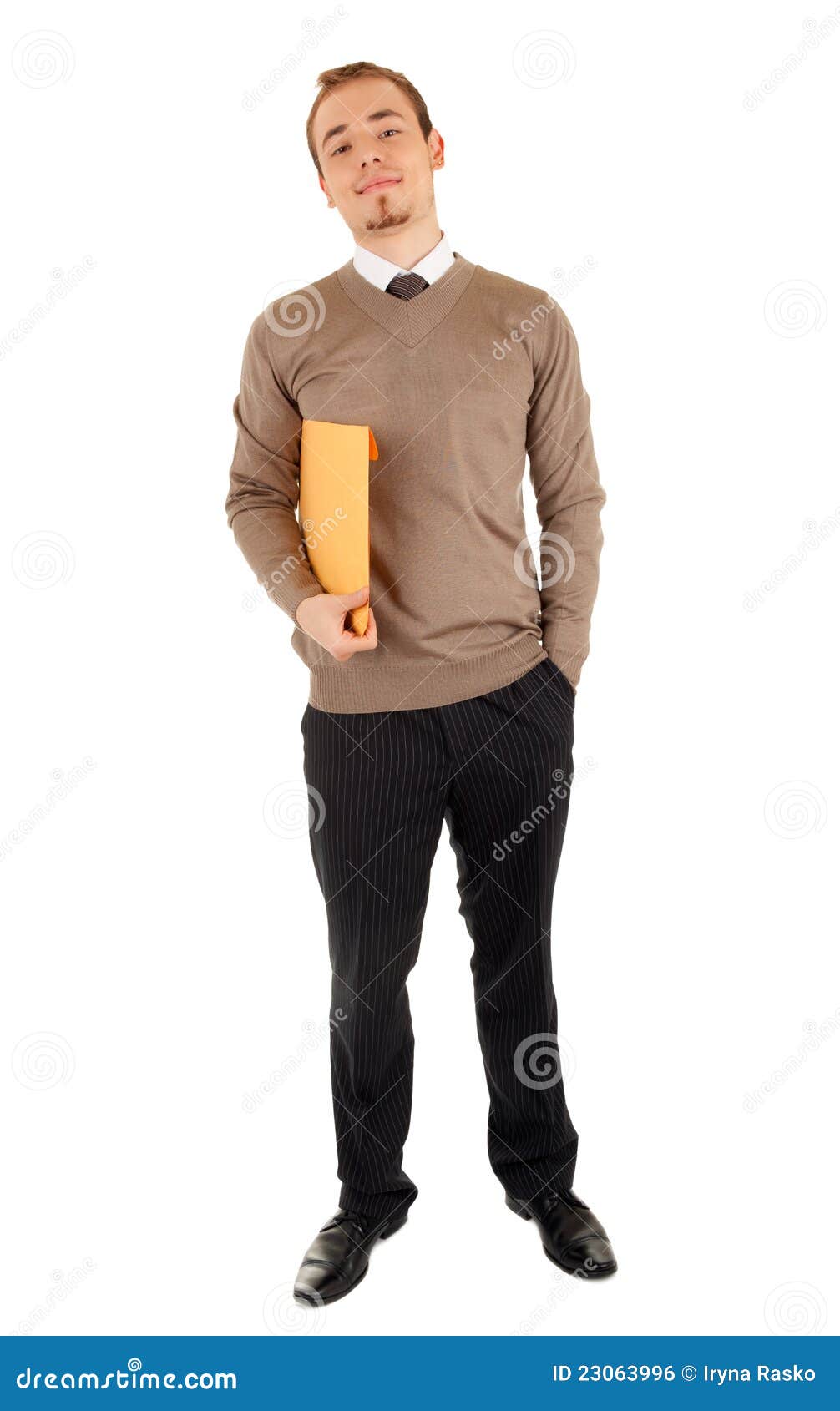 Smiling Man with a Post Package Stock Photo - Image of express ...