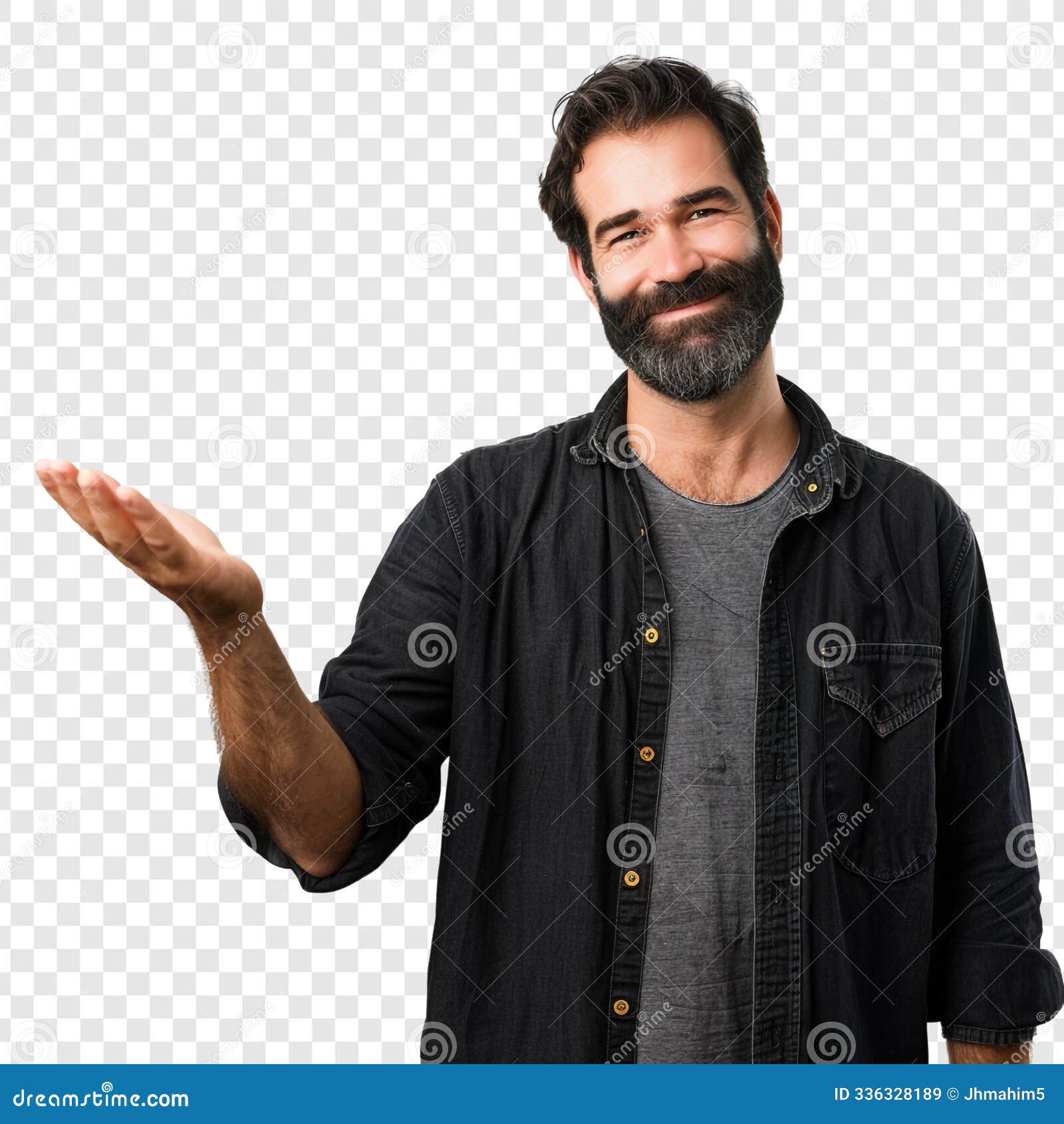 Smiling Man Presenting Something Stock Illustration - Illustration of ...