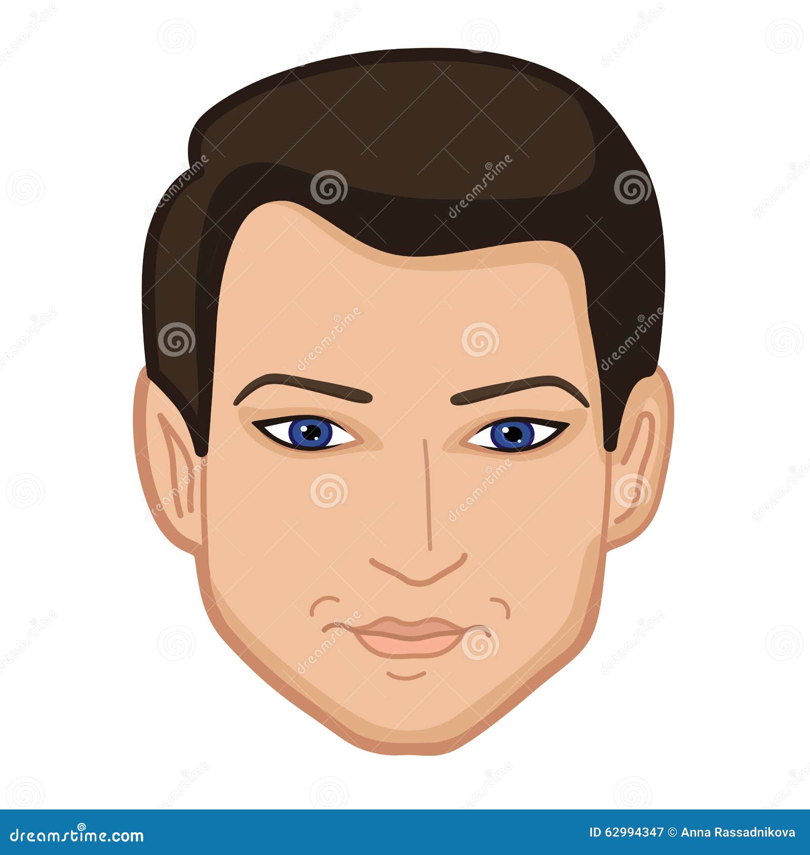 Smiling man s face stock vector. Illustration of outline - 62994347