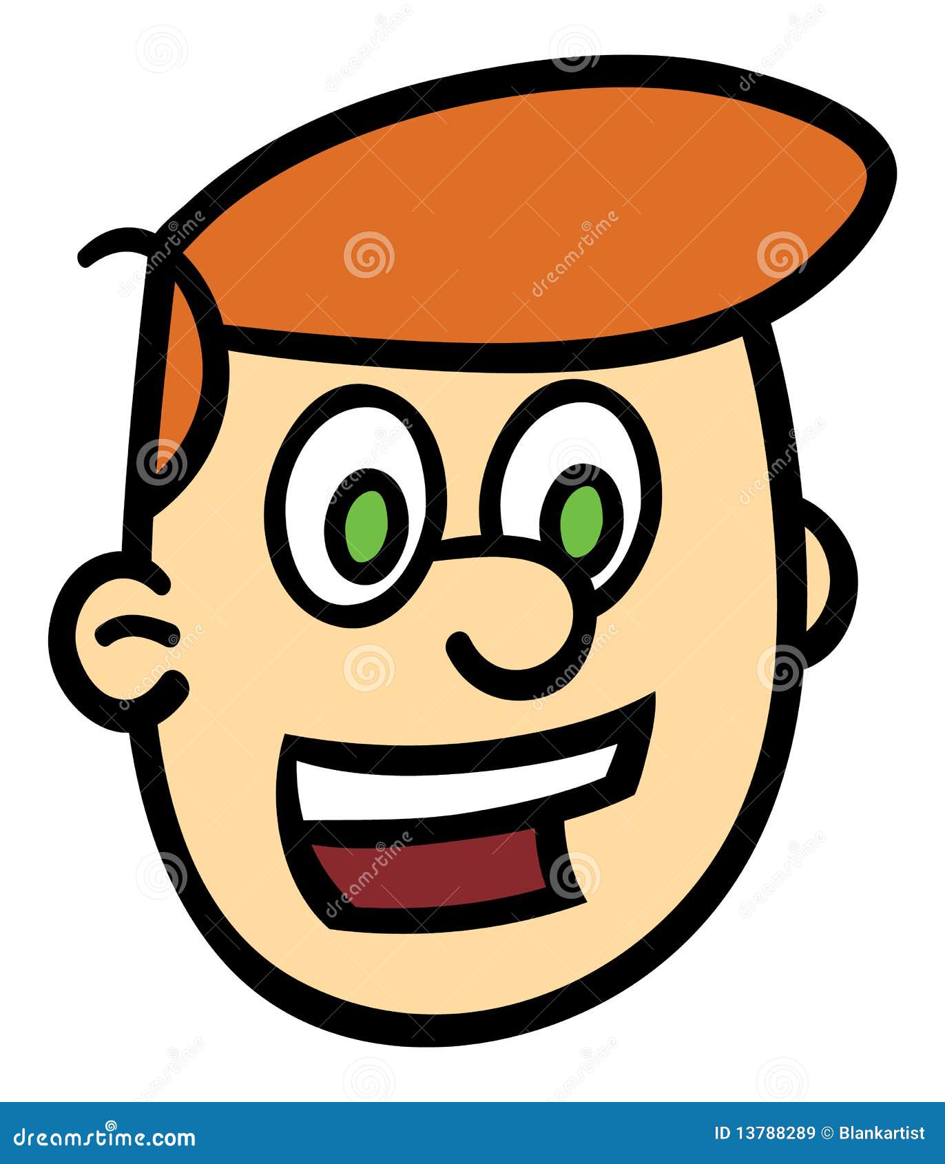 Smiling man s head stock vector. Illustration of shocked - 13788289