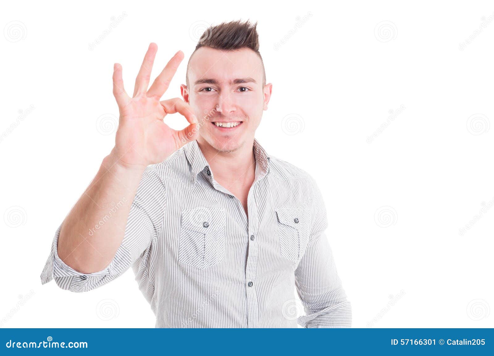 Smiling Man Showing Perfect or Good Sign Gesture Stock Image - Image of ...
