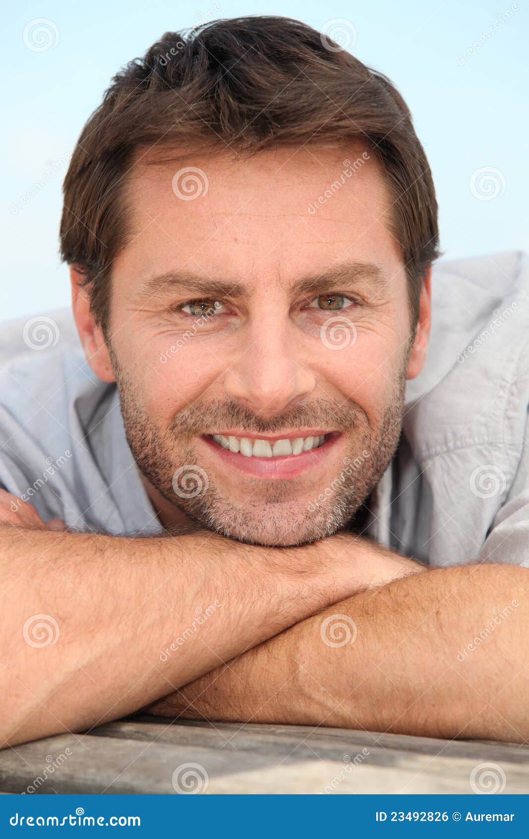 Smiling man with stubble stock photo. Image of outdoors - 23492826
