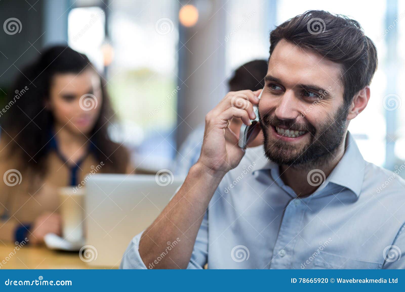 Smiling Man Talking on Mobile Phone Stock Photo - Image of phoning ...