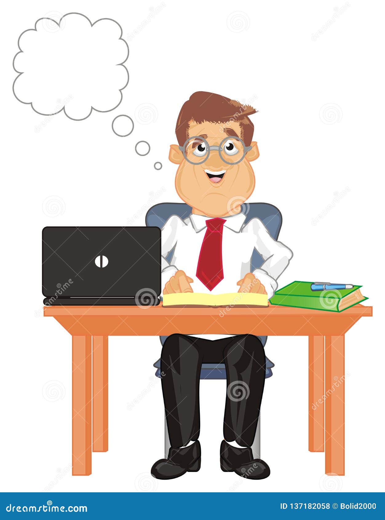 Manager sit and think stock illustration. Illustration of office ...