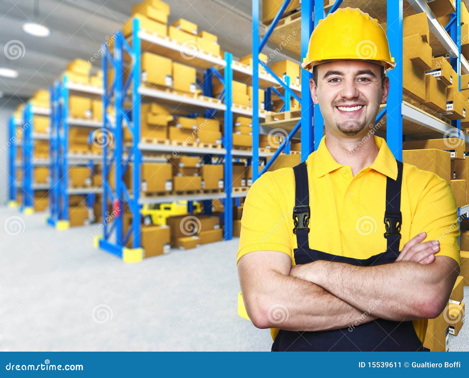 Smiling manual worker stock image. Image of industry - 15539611