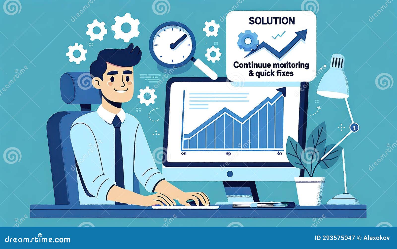 The Smiling Marketer: a Flat Style Depiction of a Creative Professional ...