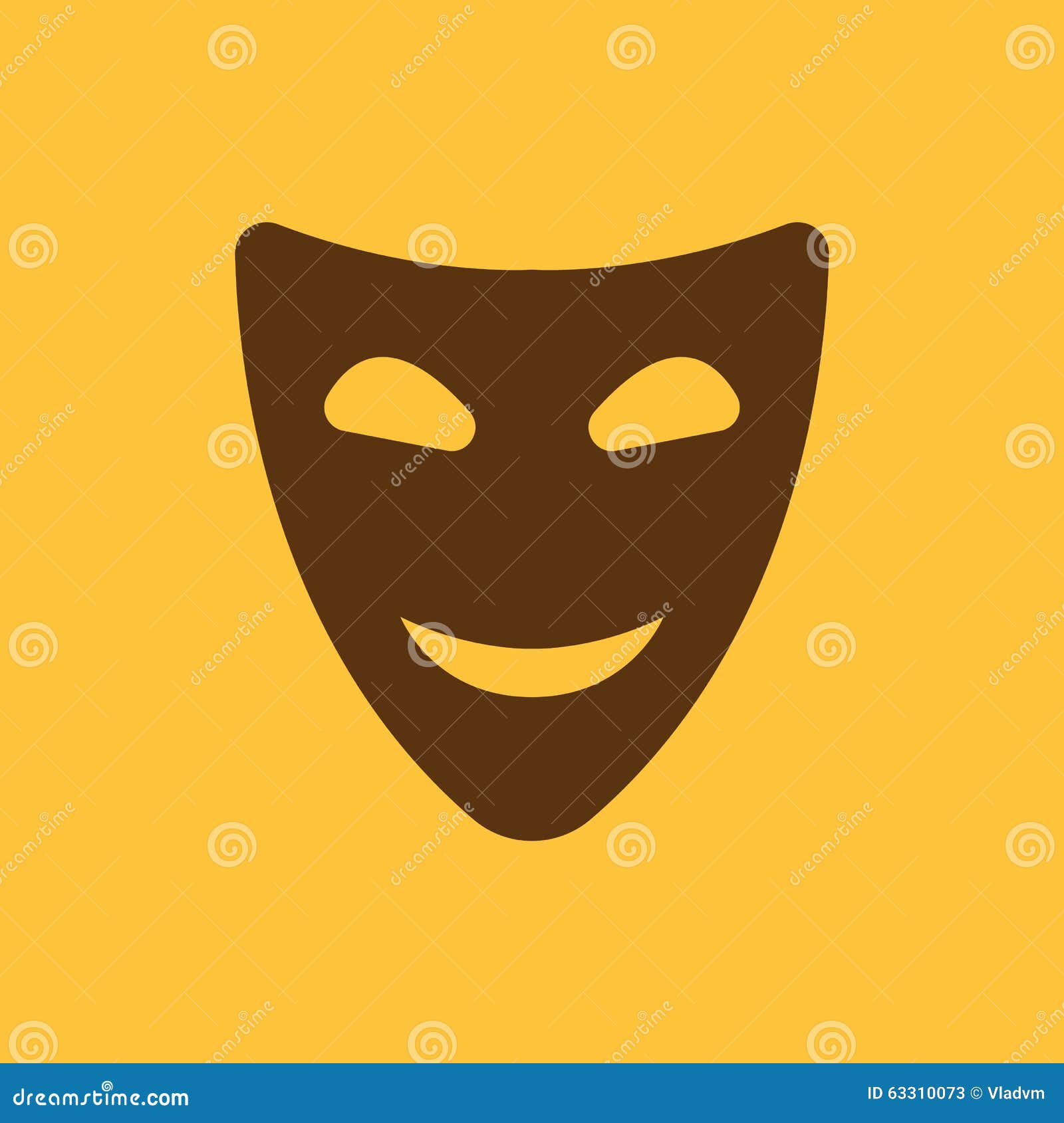 Smiling Comedy Theater Mask On Gray Background. Theatrical Premieres ...
