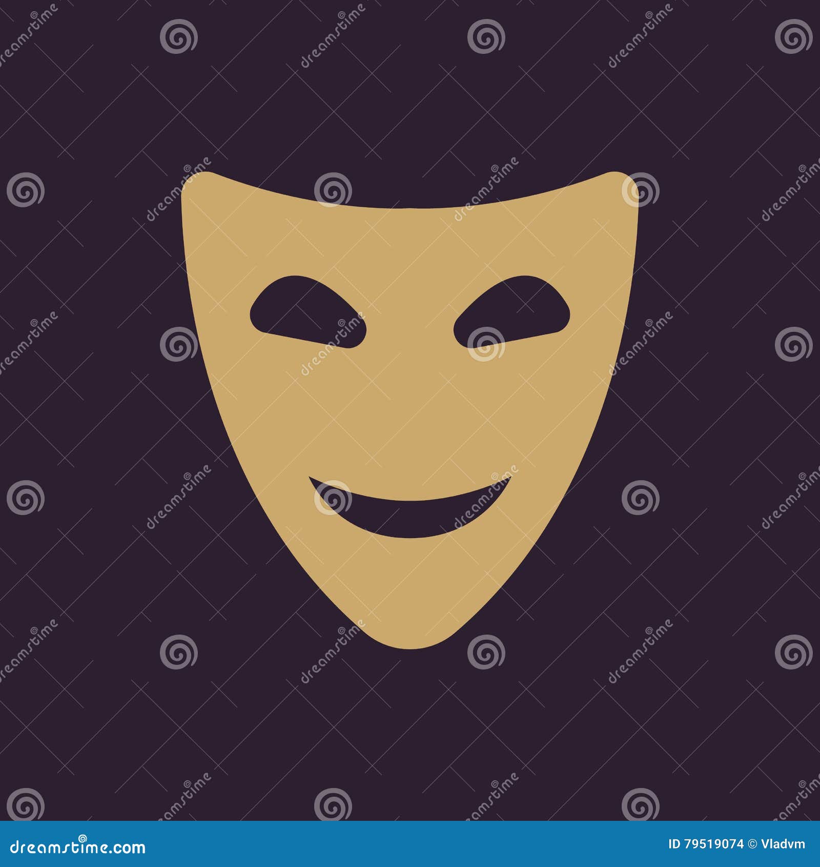 The Smiling Mask Icon. Comedy and Theater Symbol Stock Vector ...