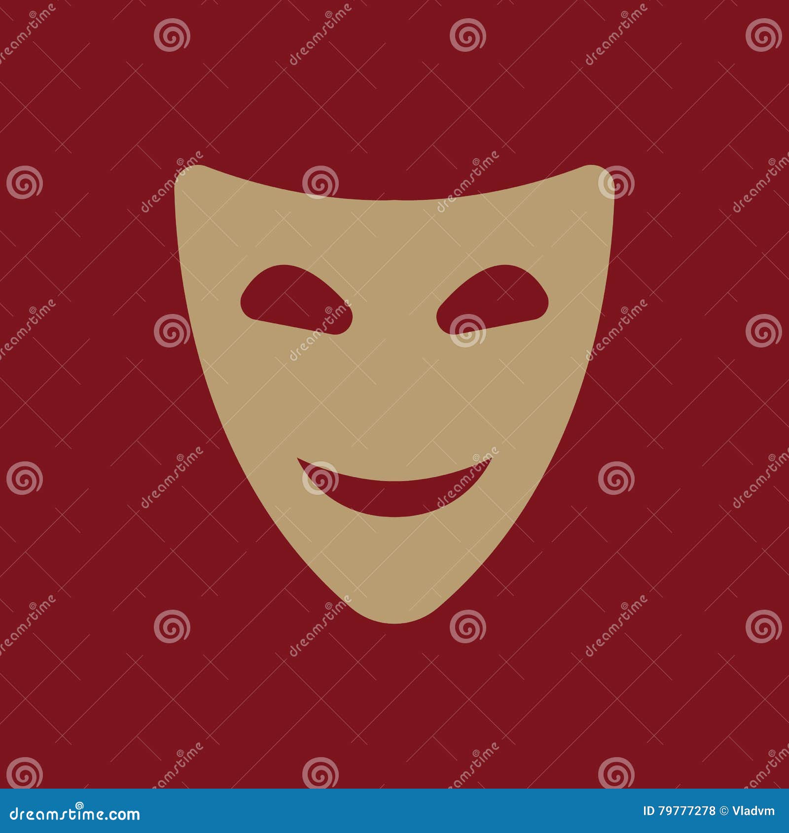 The Smiling Mask Icon. Comedy and Theater Symbol Stock Vector ...