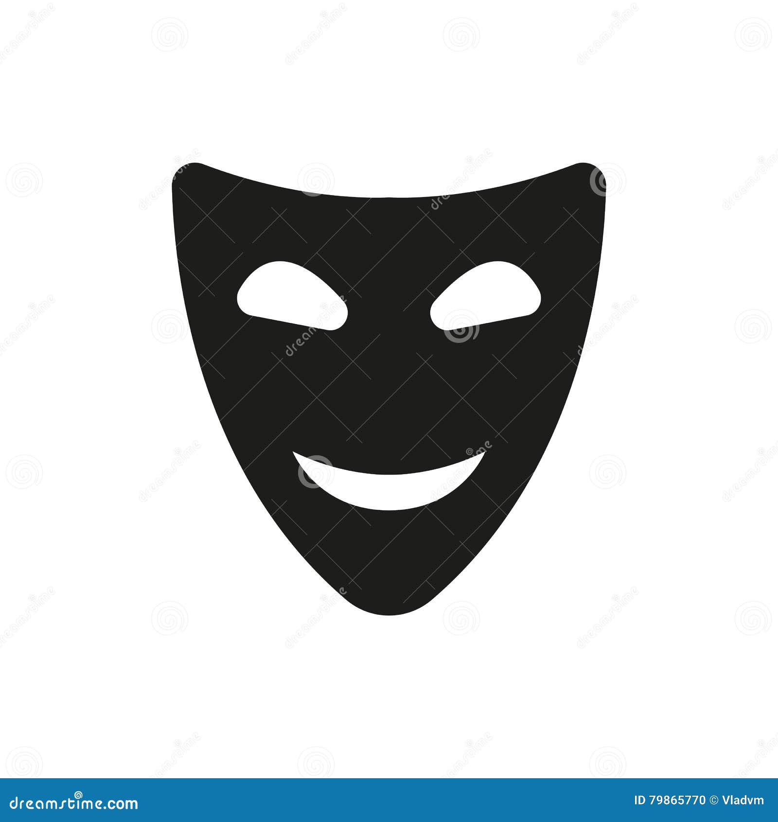 The Smiling Mask Icon. Comedy and Theater Symbol Stock Vector ...