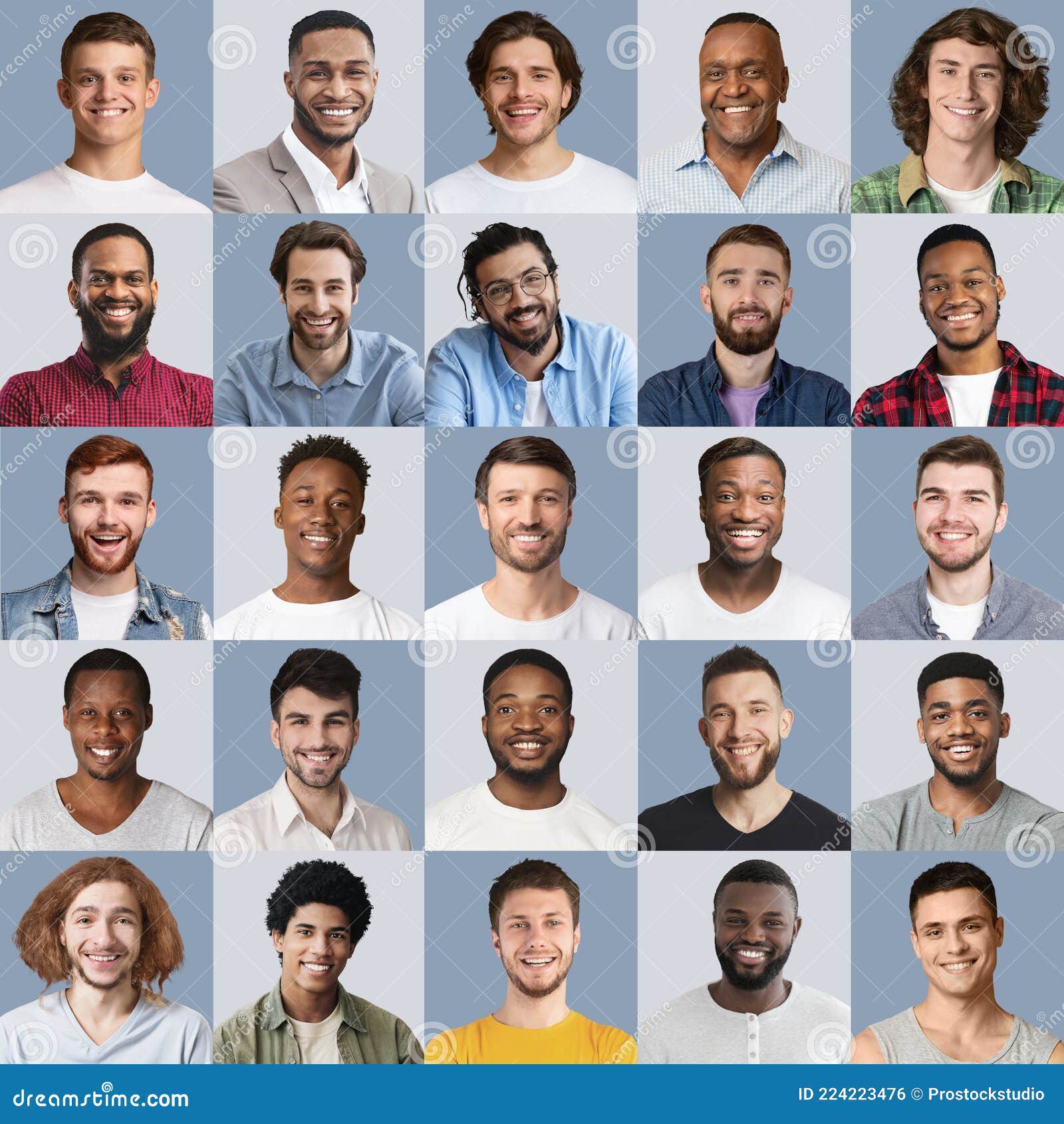 Smiling Men Different Generations, Collection of Portraits Stock Photo ...