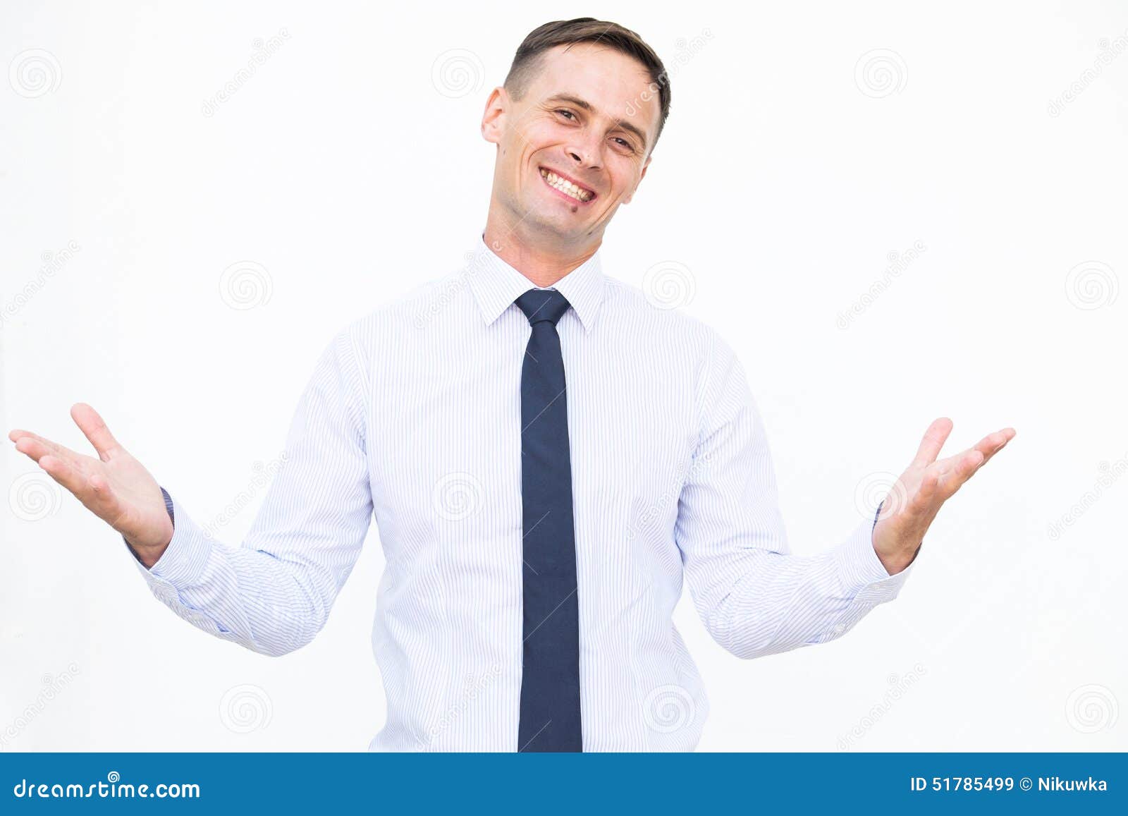 Smiling Men Isolated on the White Background Stock Image - Image of ...