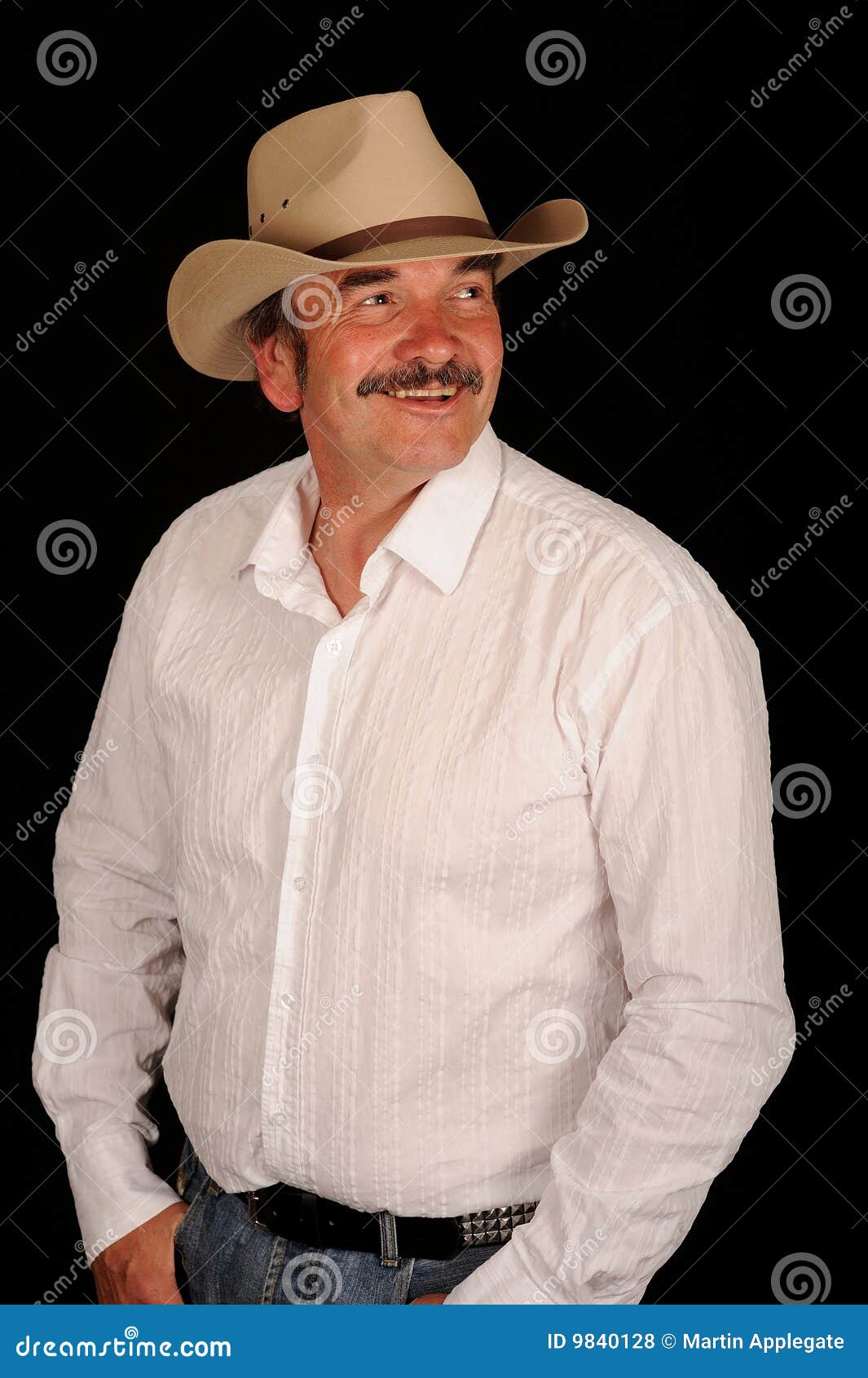 Smiling Middle Aged Cowboy Stock Photography | CartoonDealer.com #9840128