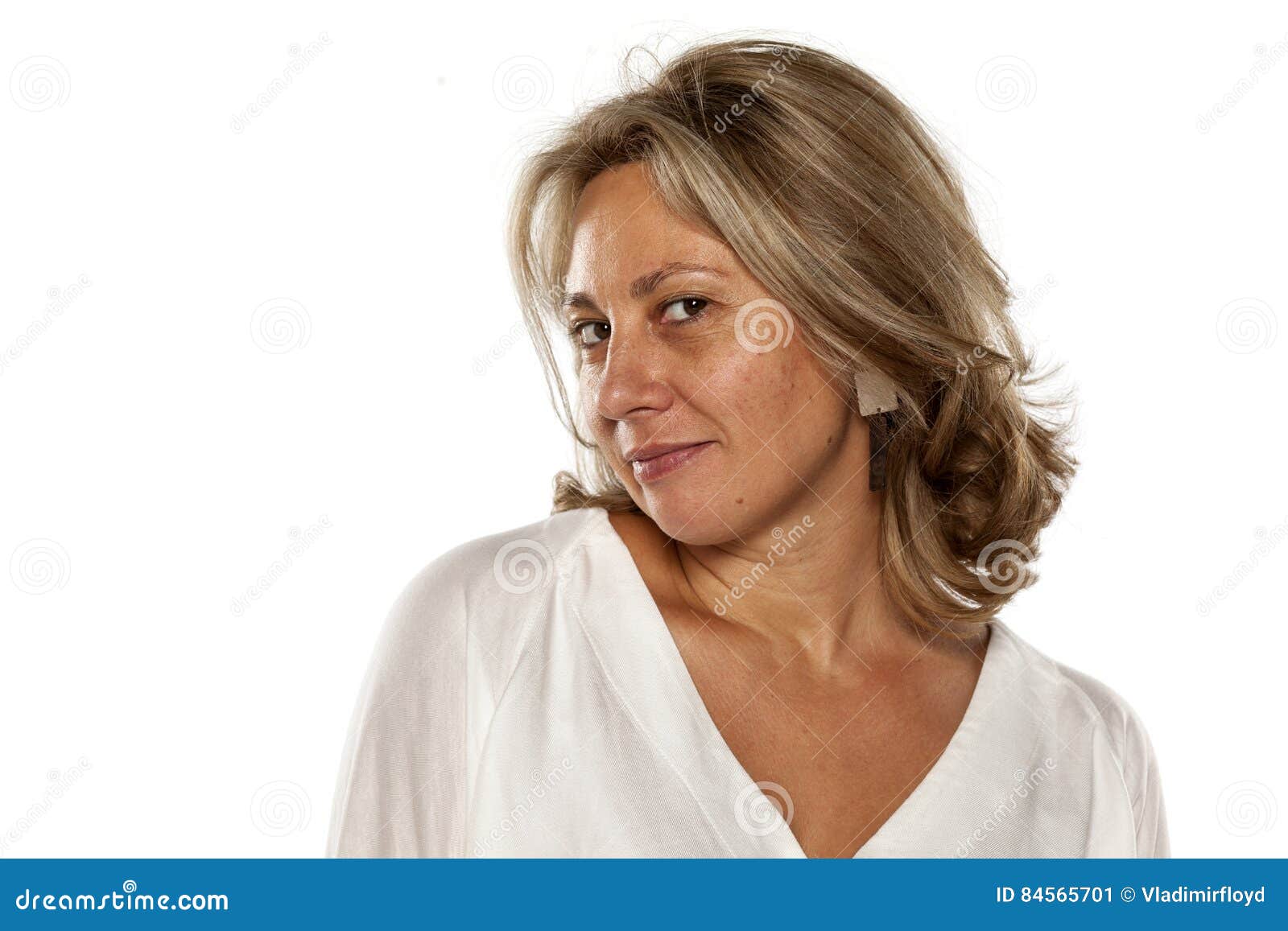 Smiling middle-aged woman stock image. Image of smiling - 84565701