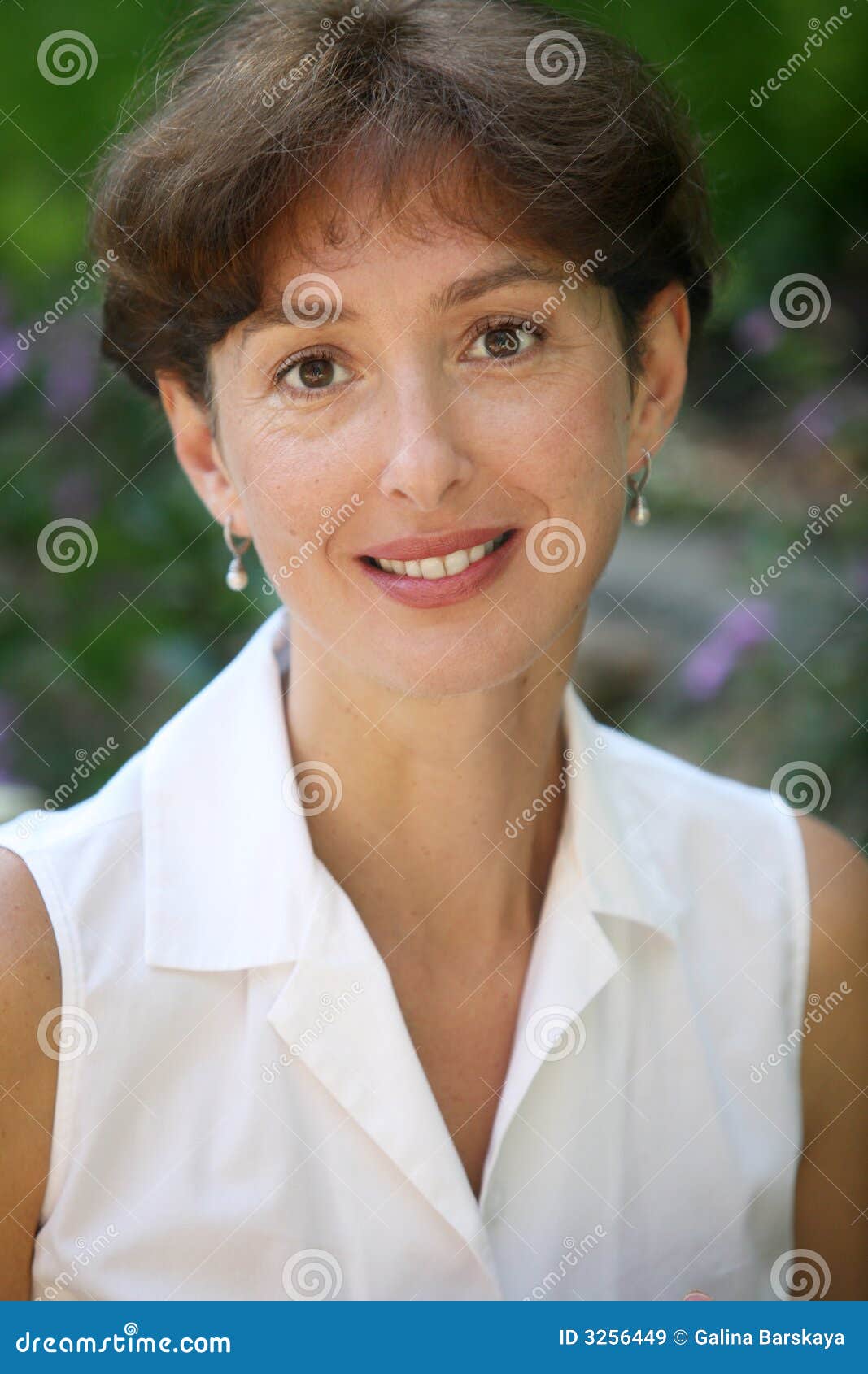 Smiling middleage woman stock image. Image of middle, pretty - 3256449