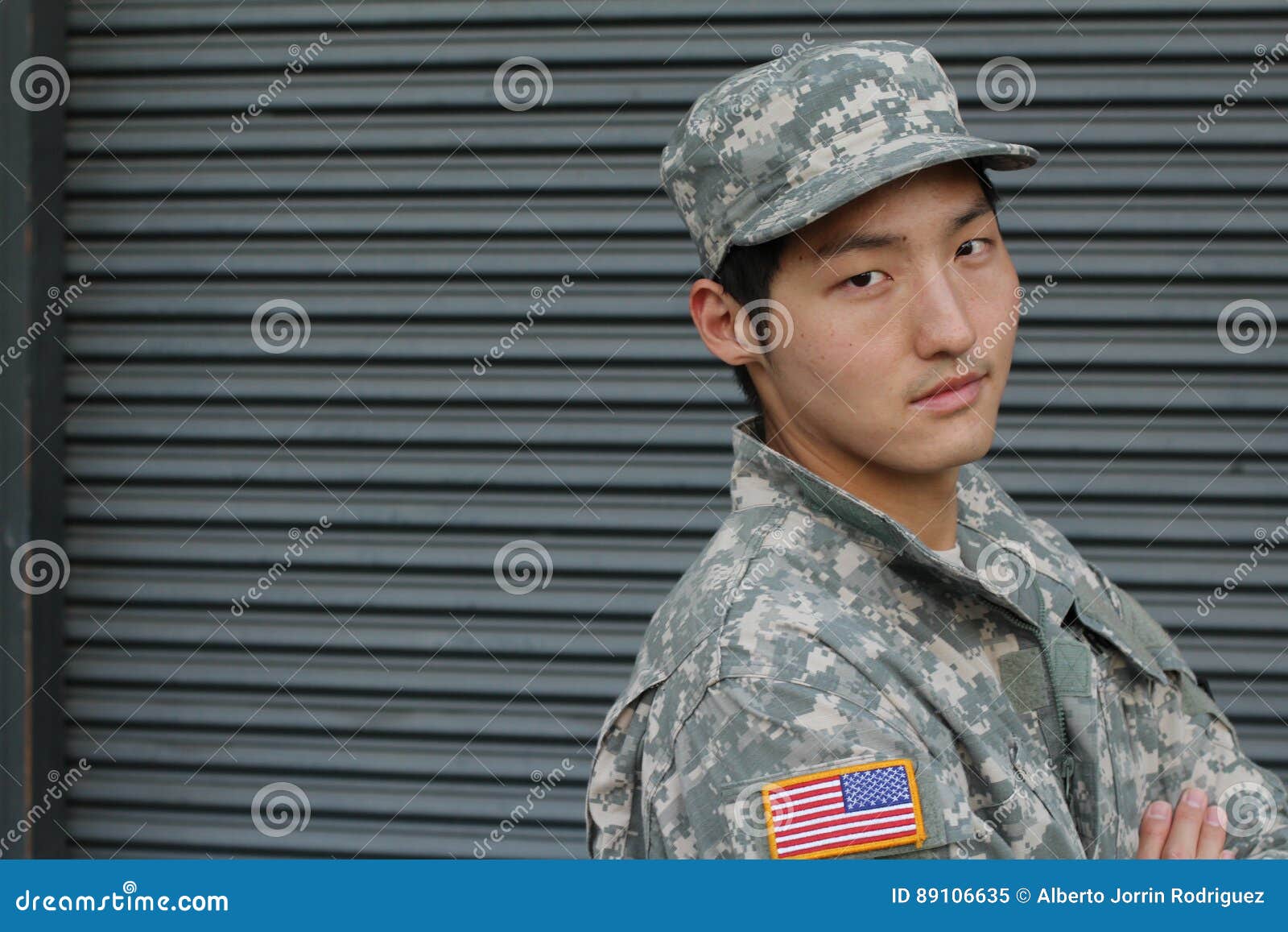 Smiling Military Asian Healthy Man Stock Image - Image of armed ...
