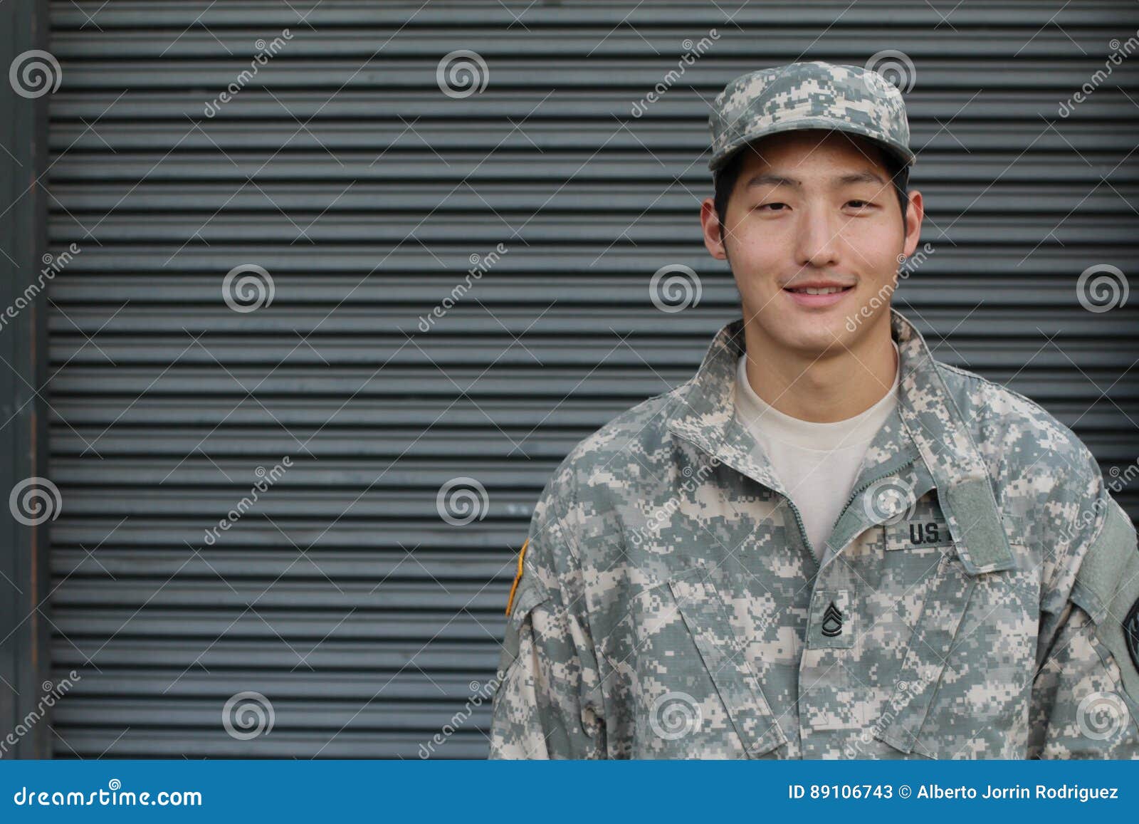 Smiling Military Asian Healthy Man Stock Image - Image of battle ...