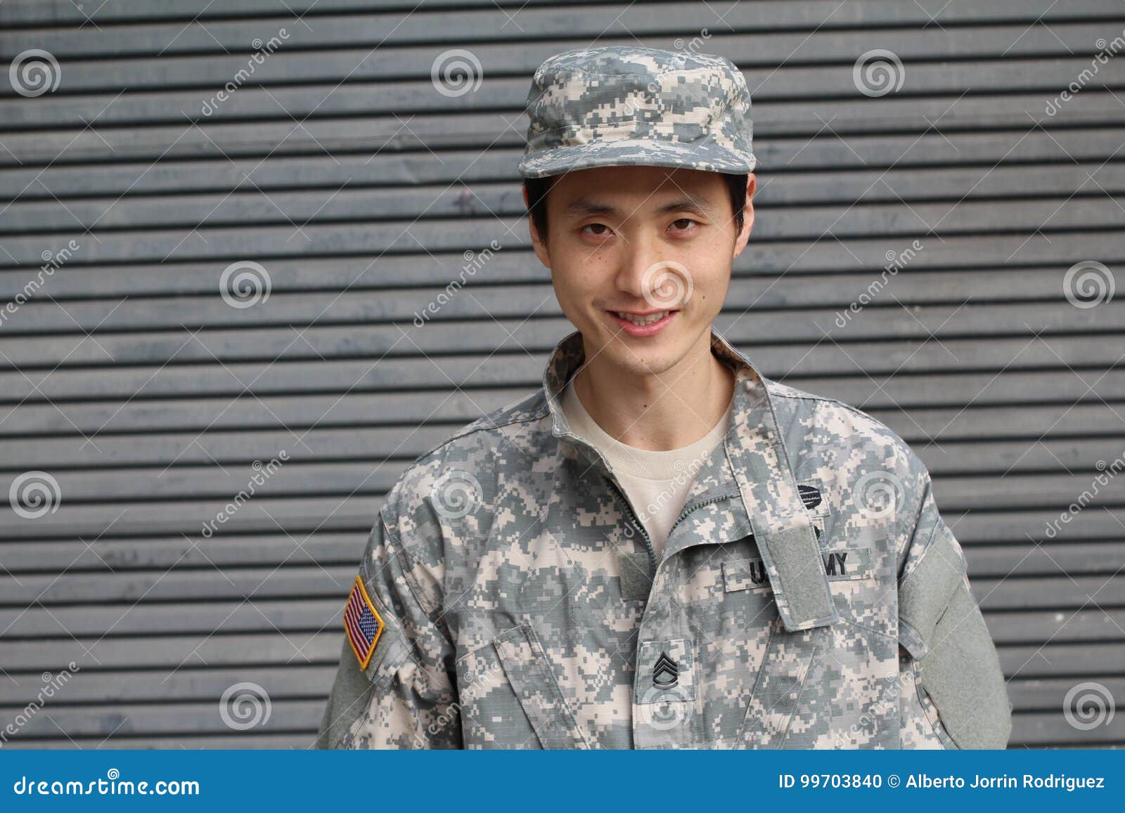 Smiling Military Asian Healthy Man Stock Photo - Image of father, army ...