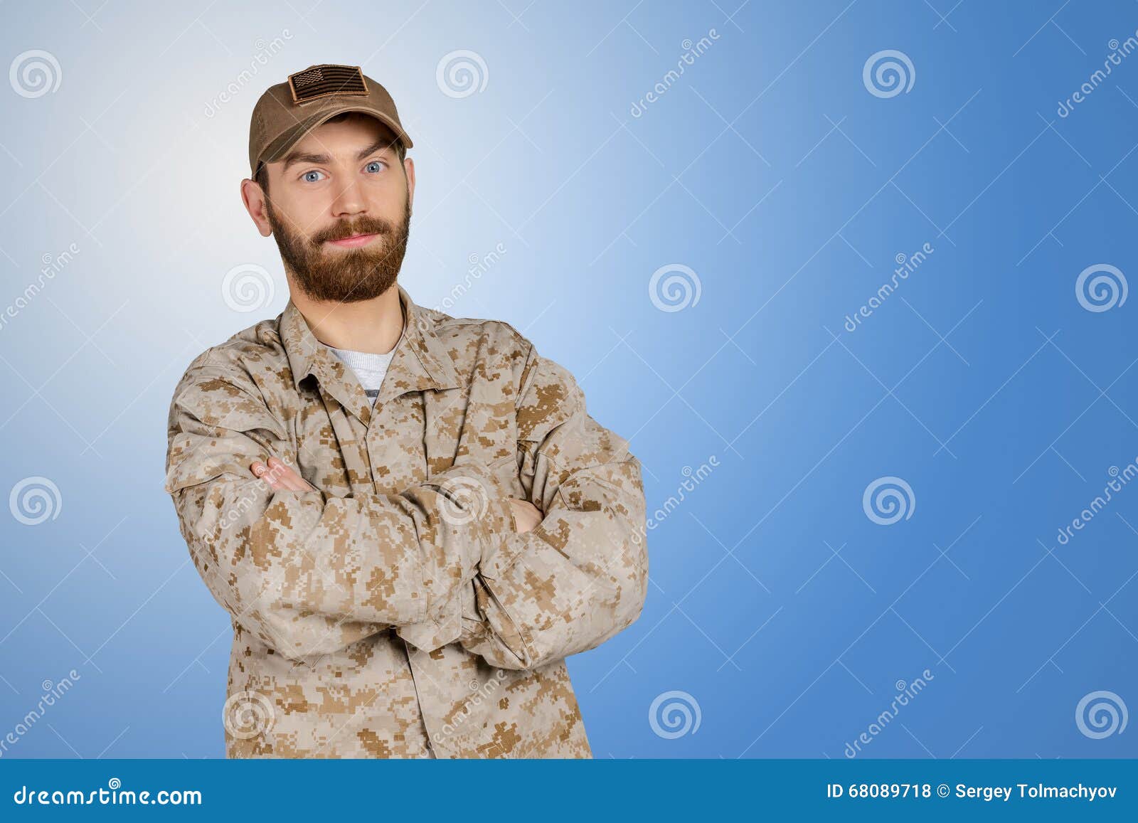 Smiling Military Man stock photo. Image of father, freedom - 68089718