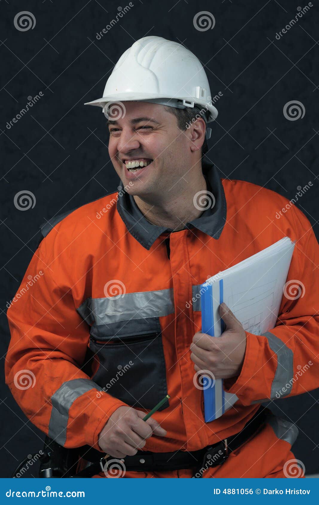 Smiling Mine Worker with File Stock Photo - Image of festive, handsome ...